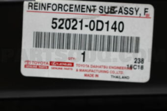 REINFORCEMENT SUB-ASSY, FRONT BUMPER 520210D140 | Toyota Parts | PartSouq