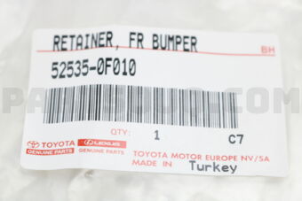 RETAINER, FRONT BUMPER SIDE, RH 525350F010 | Toyota Parts | PartSouq