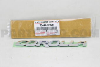 PLATE, LUGGAGE COMPARTMENT DOOR NAME, NO.2 7544202320 | Toyota Parts ...
