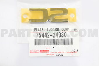 PLATE, LUGGAGE COMPARTMENT DOOR NAME, NO.2 7544224030 | Toyota Parts ...