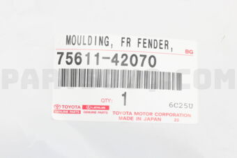 MOULDING, FRONT FENDER, OUTSIDE FRONT RH 7561142070 | Toyota Parts ...