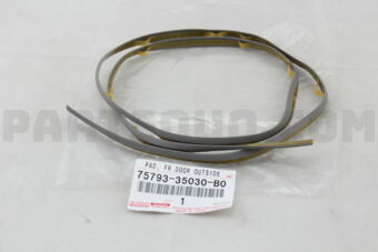 PAD, FRONT DOOR OUTSIDE MOULDING, UPPER 7579335030B0 | Toyota Parts ...