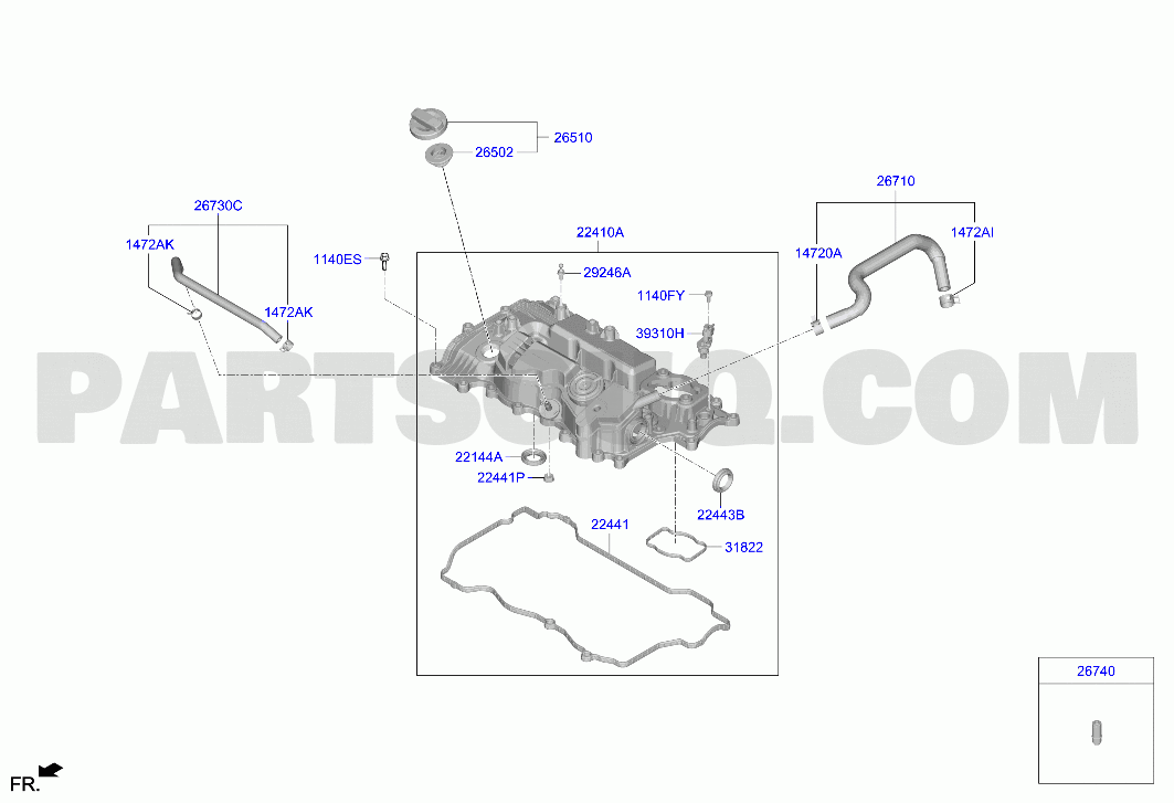 ROCKER COVER | Hyundai TUCSON 22 (2020-) 2020 EUR | Parts Catalogs ...