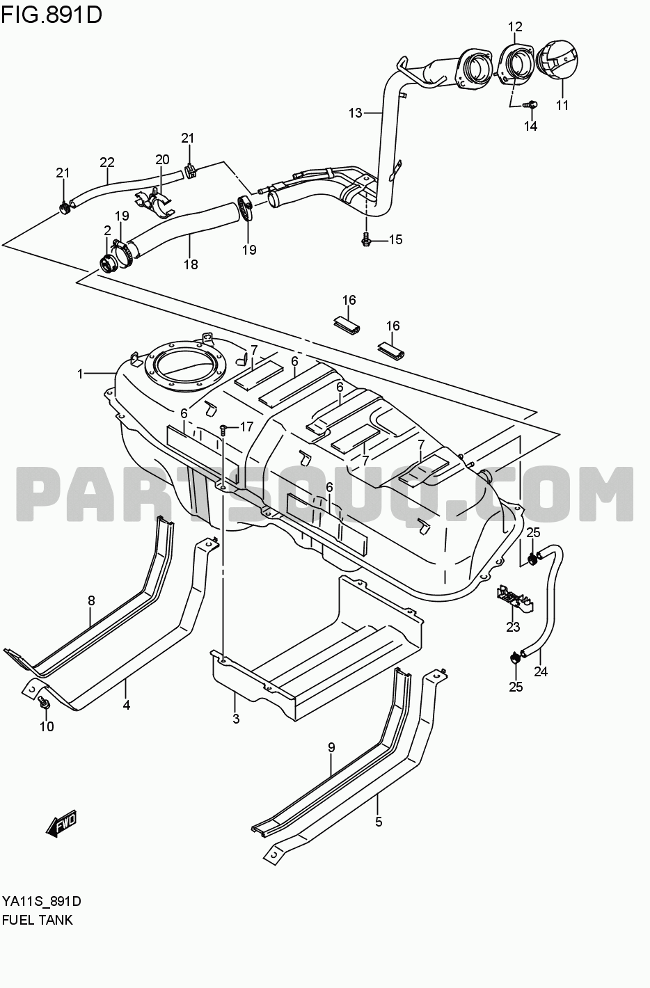 Sx4 petrol tank store