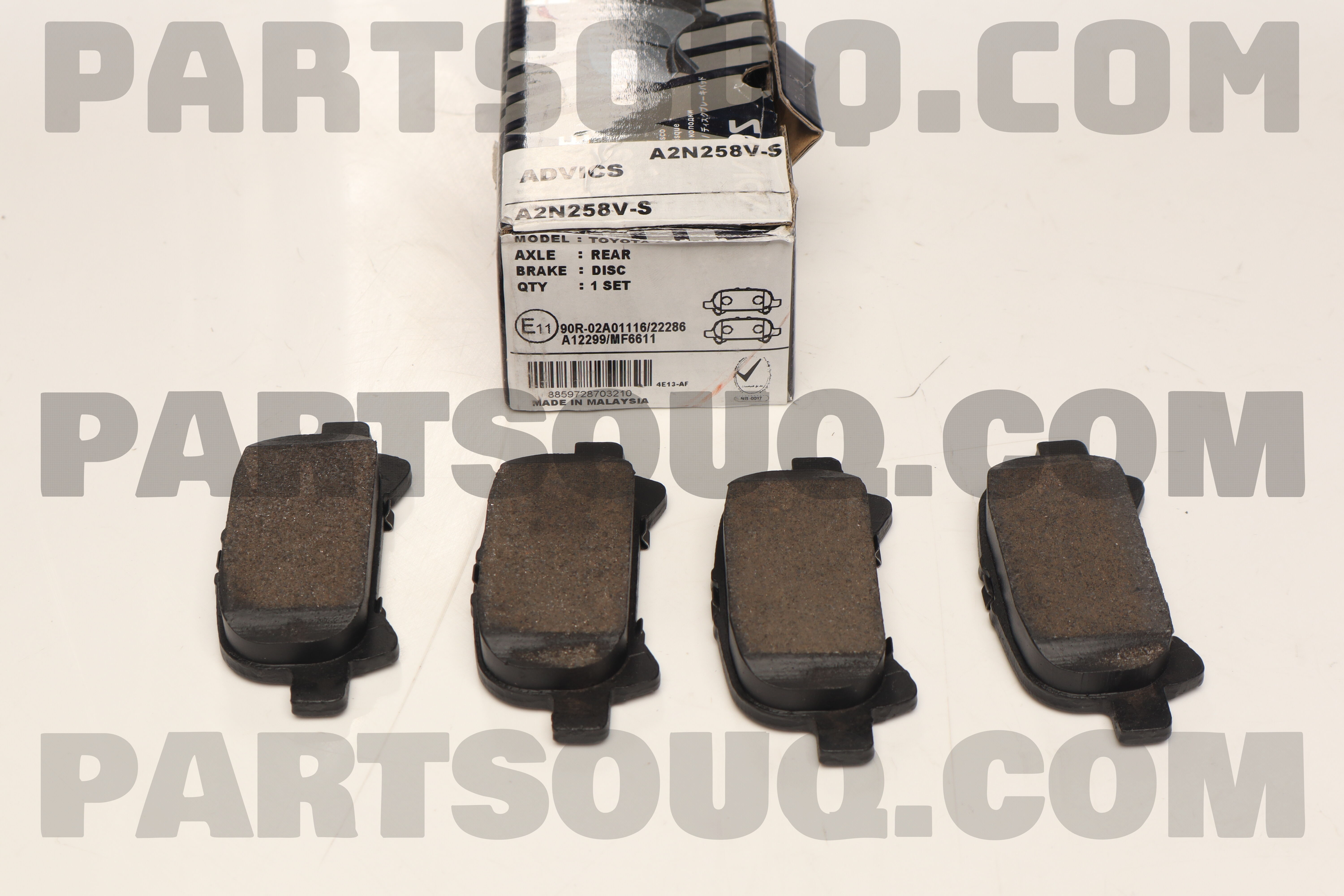BRAKE PAD WITH SHIM REAR TO 04466-06030 AVALON 200311-200707 ADVICS ...