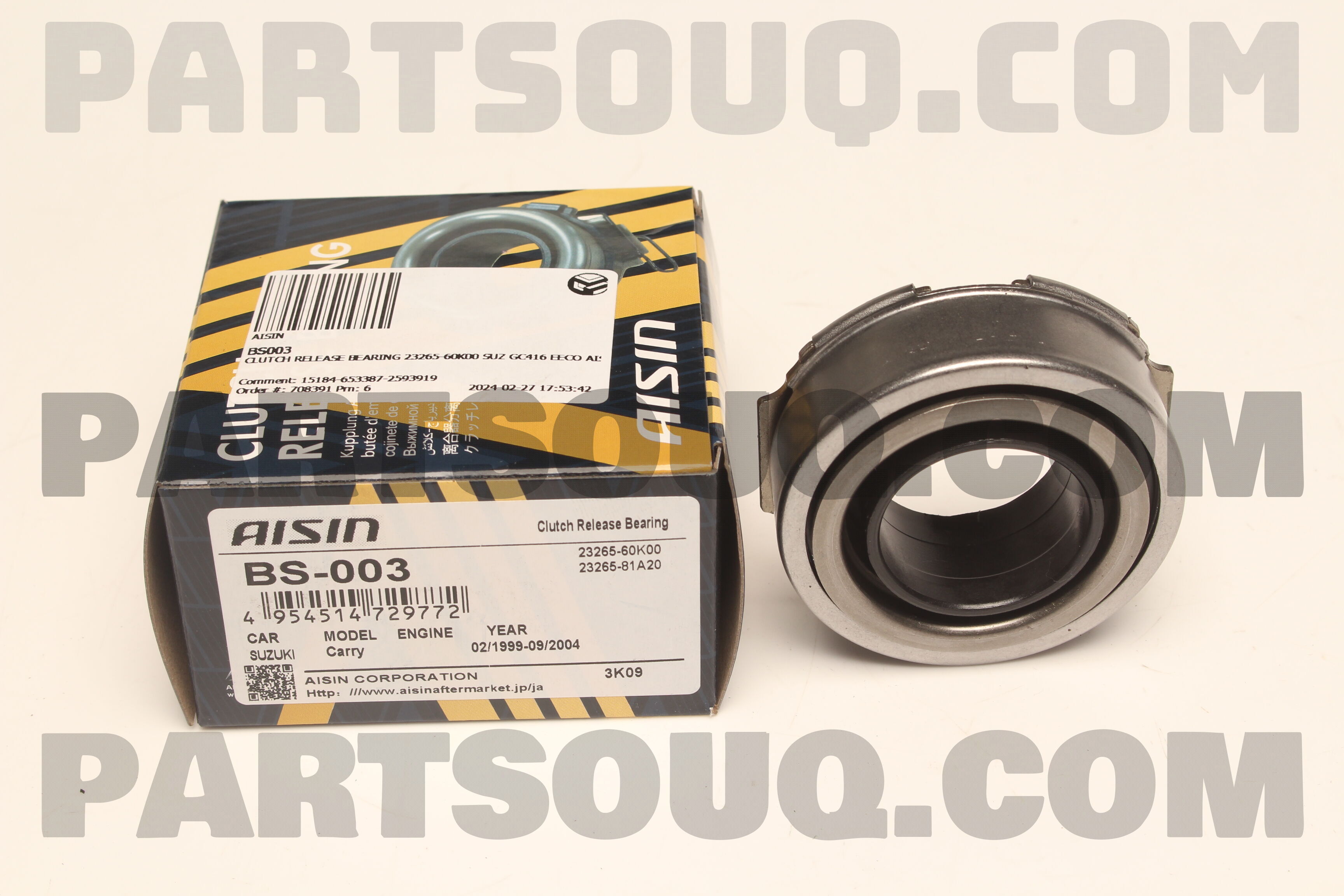CLUTCH RELEASE BEARING 23265-60K00 SUZ GC416 EECO AISIN BS003 | AISIN ...