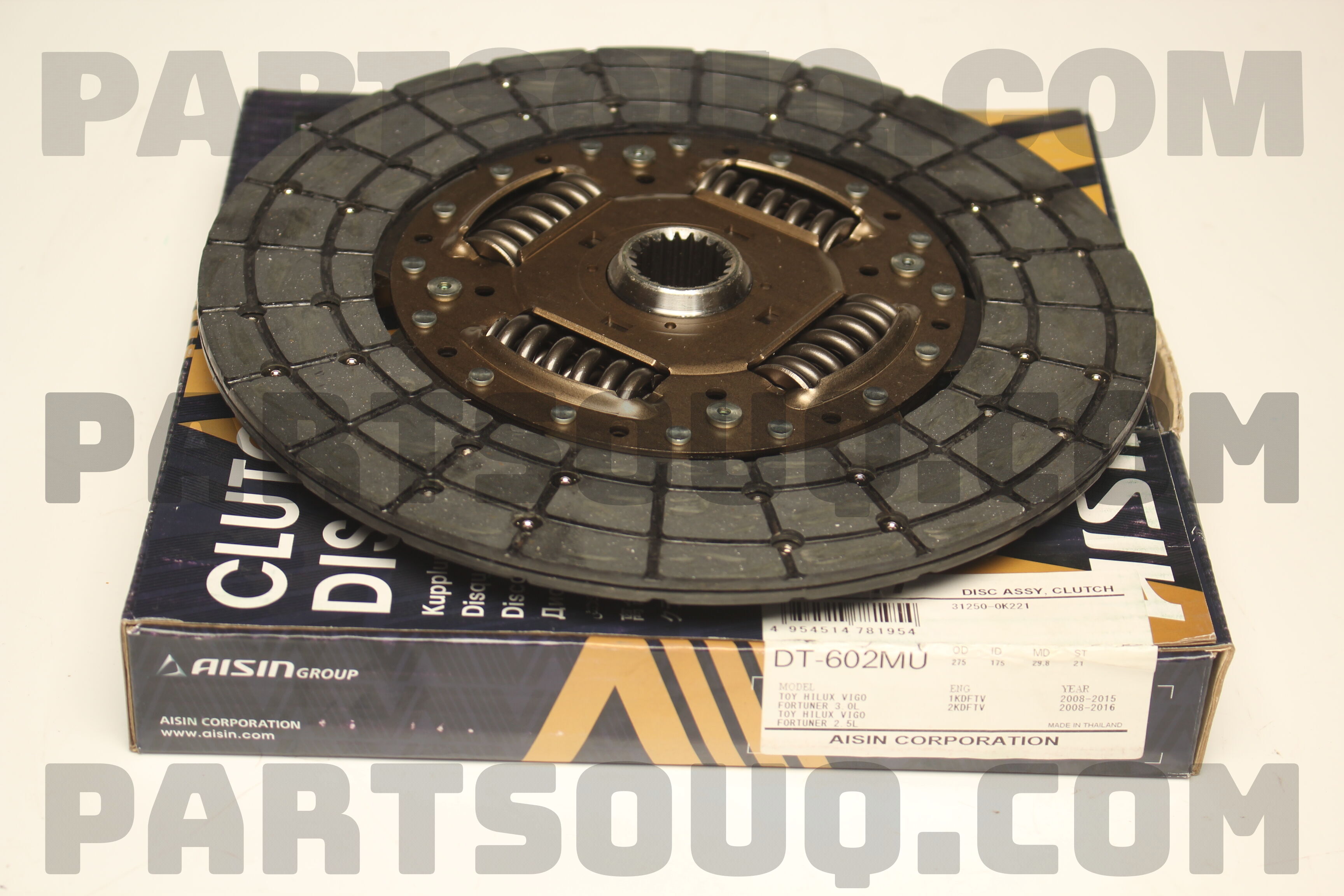 CLUTCH DISC 31250-0K220 TO 1KDFTV FORTUNER 200501-201203 AISIN DT602MU ...