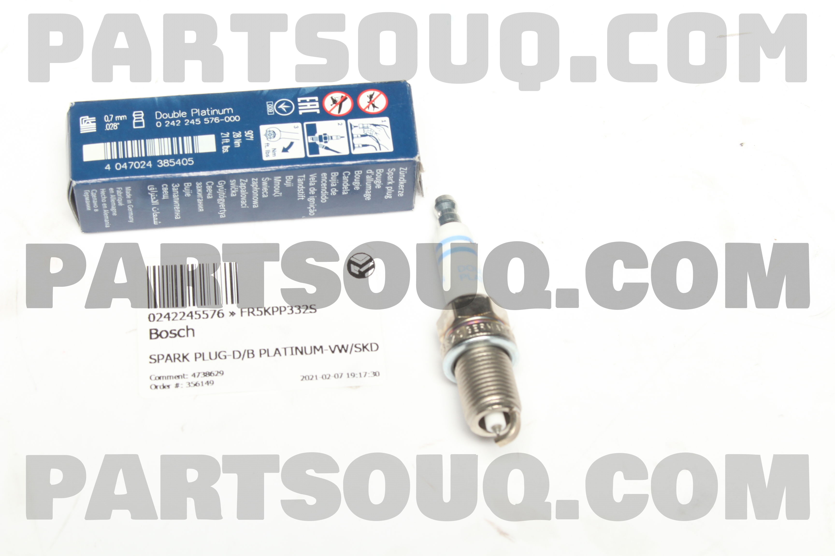 SPARK PLUG-D/B PLATINUM-VW/SKD 0242245576 | Bosch Parts | PartSouq
