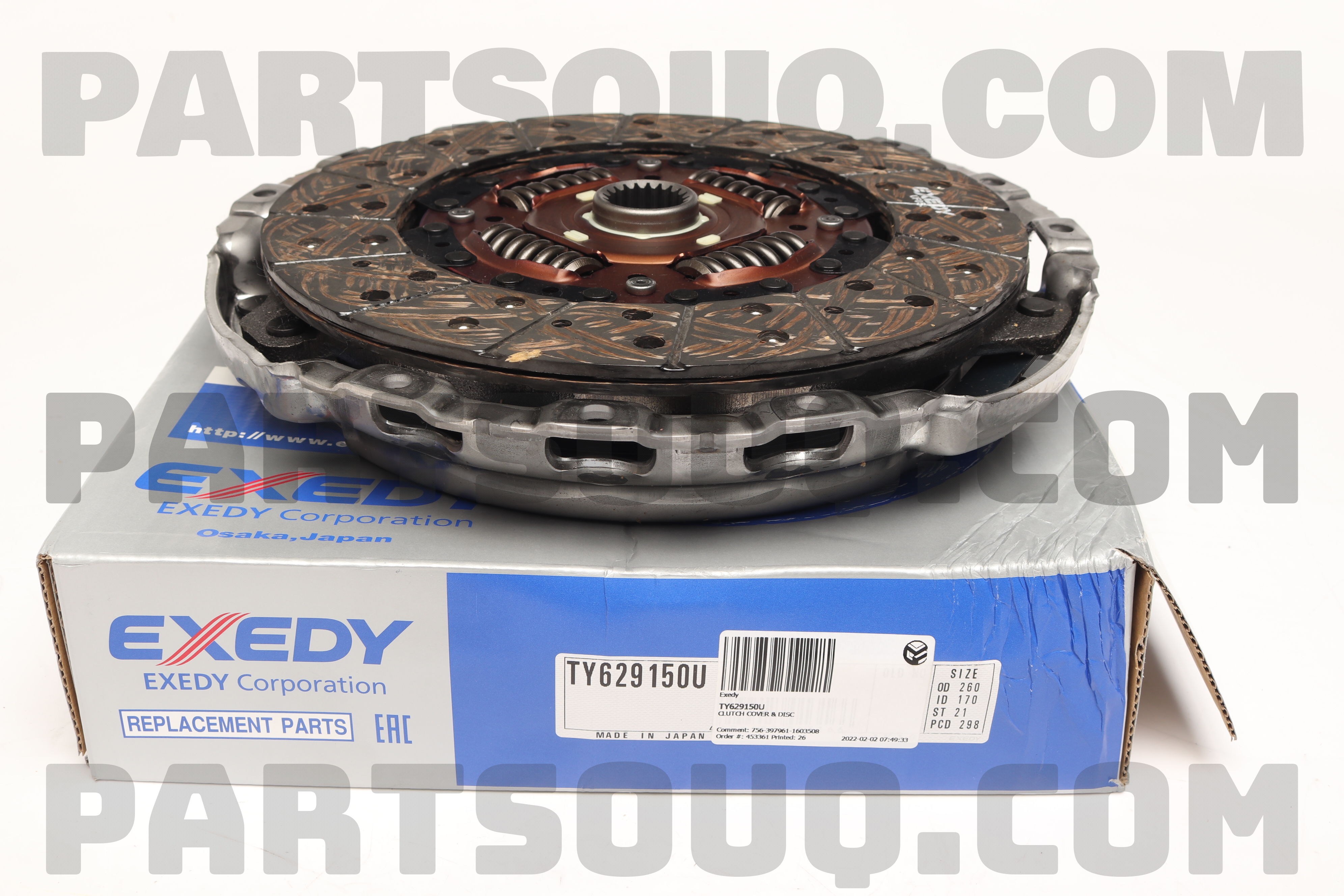 CLUTCH COVER & DISC TY629150U | Exedy Parts | PartSouq