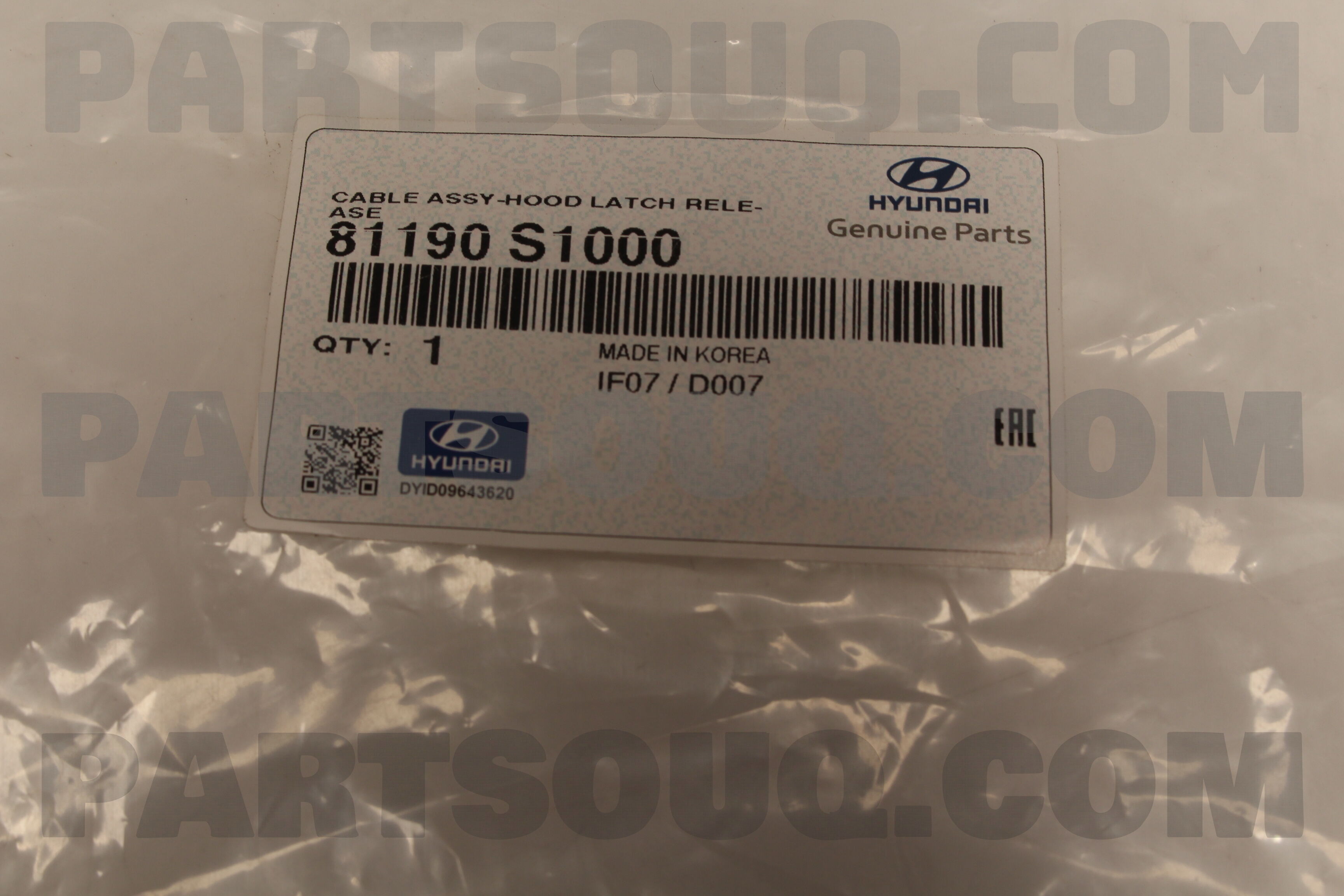 CABLE ASSY-HOOD LATCH RELEASE 81190S1000 | Hyundai / KIA Parts | PartSouq