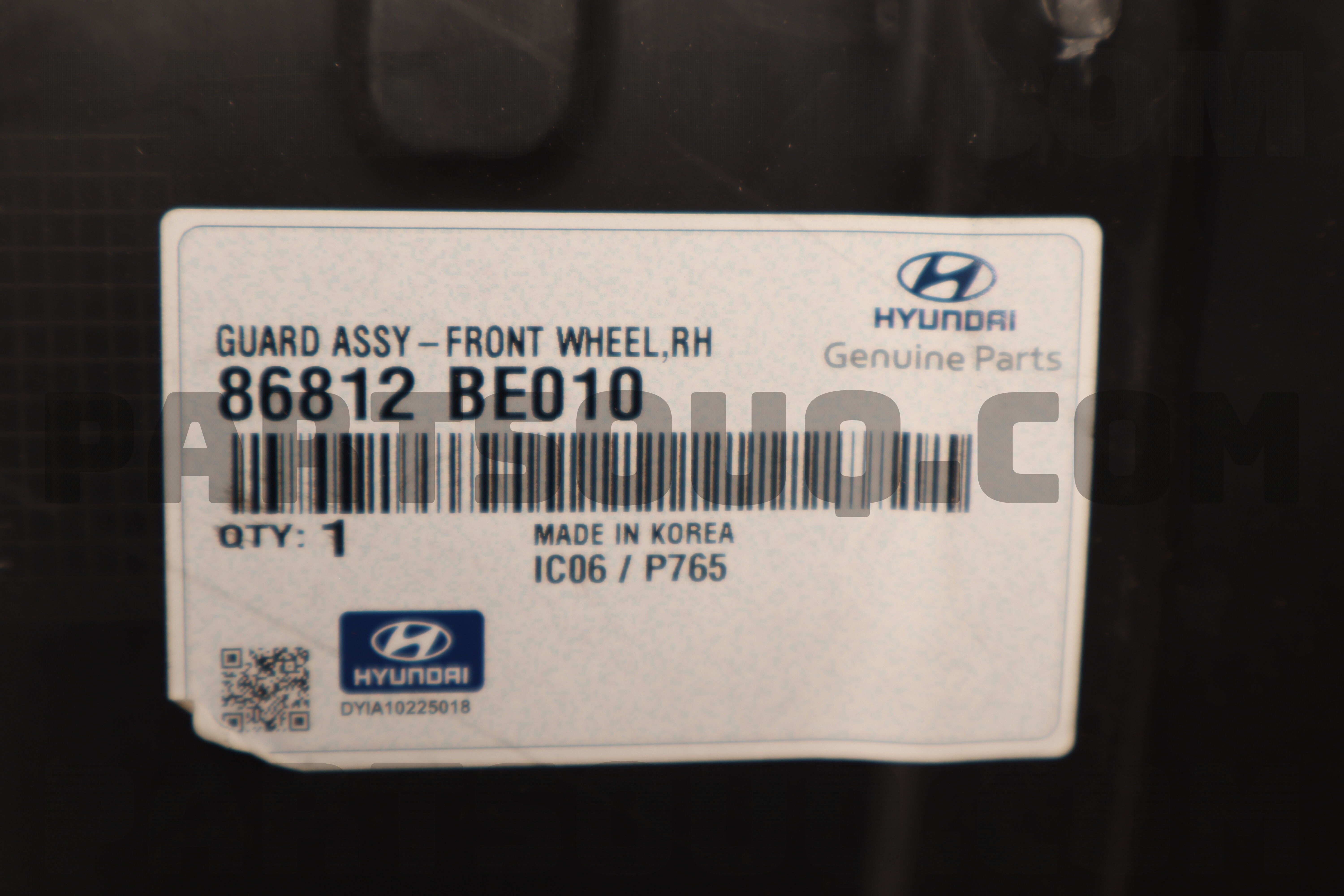 GUARD ASSY-FRONT WHEEL,RH 86812BE010 | Hyundai / KIA Parts | PartSouq