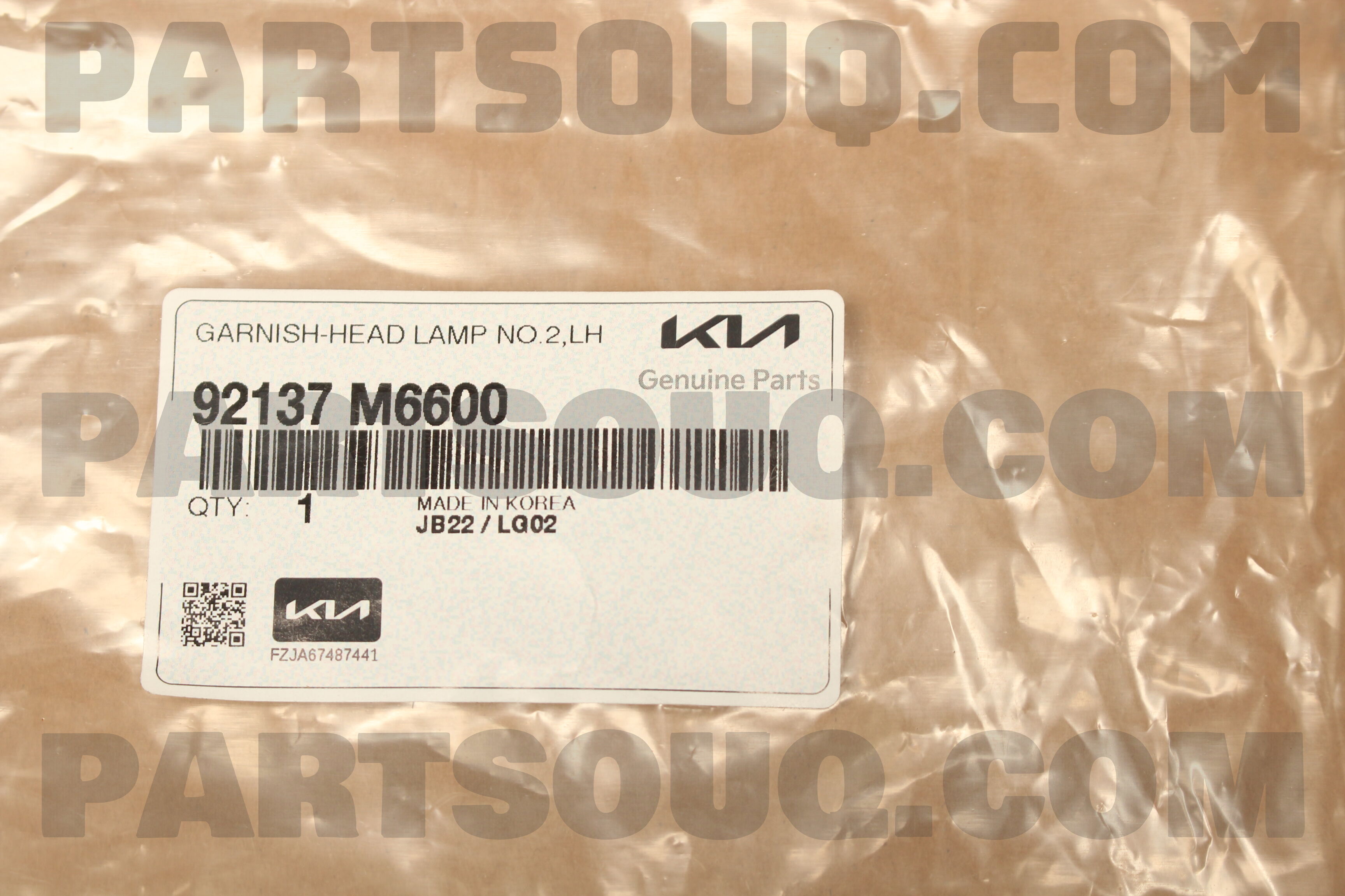 GARNISH-HEAD LAMP NO.2,LH 92137M6600 | Hyundai / KIA Parts | PartSouq