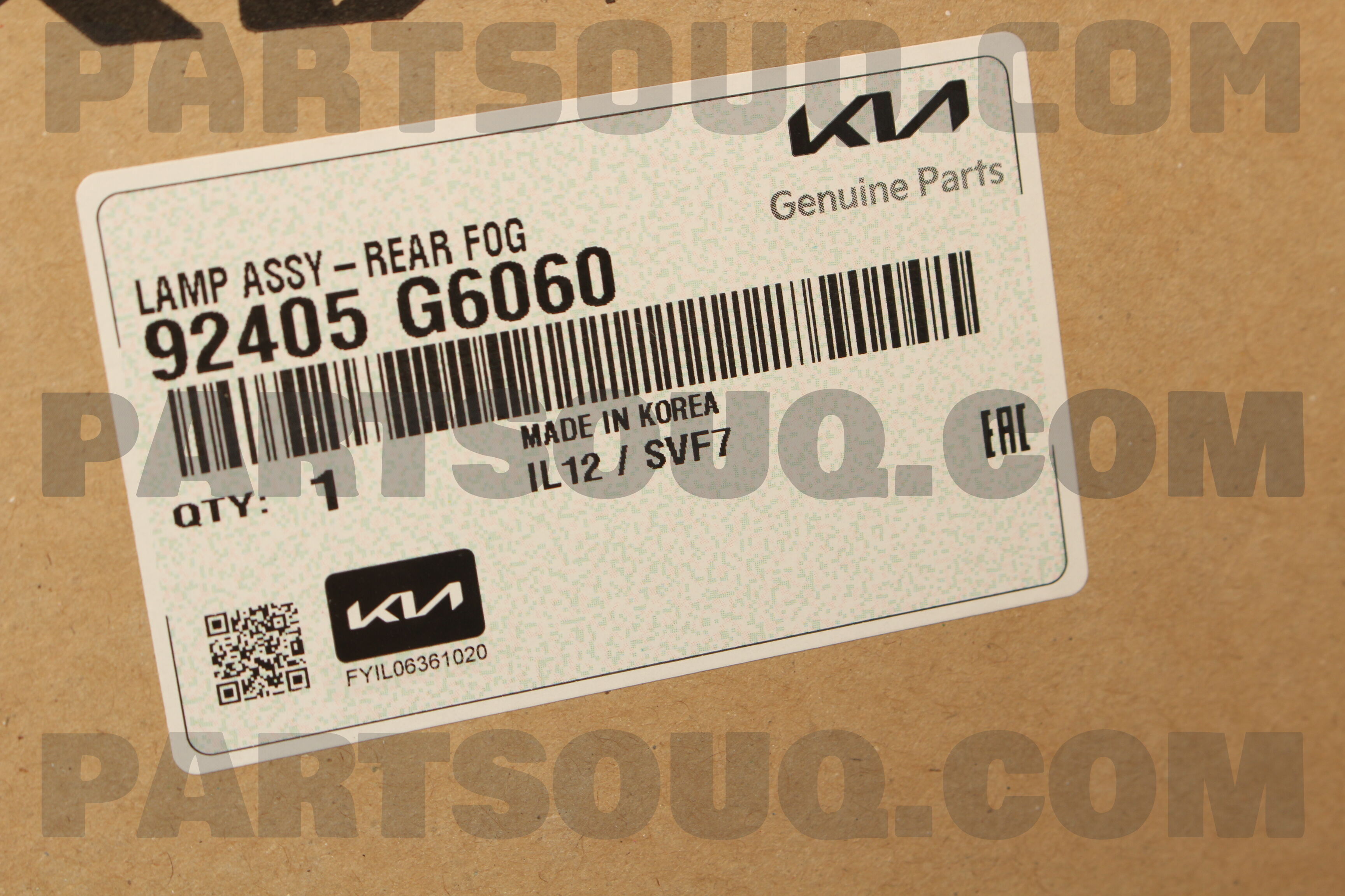 LAMP ASSY-REAR FOG 92405G6060 | Hyundai / KIA Parts | PartSouq