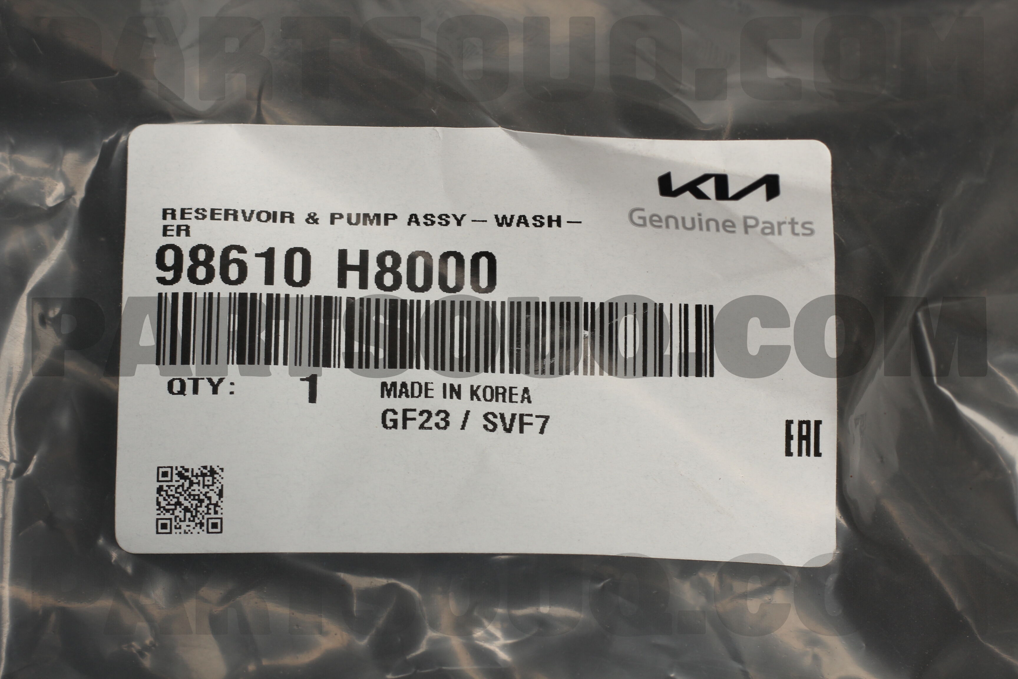 RESERVOIR & PUMP ASSY-WASHER 98610H8000 | Hyundai / KIA Parts | PartSouq