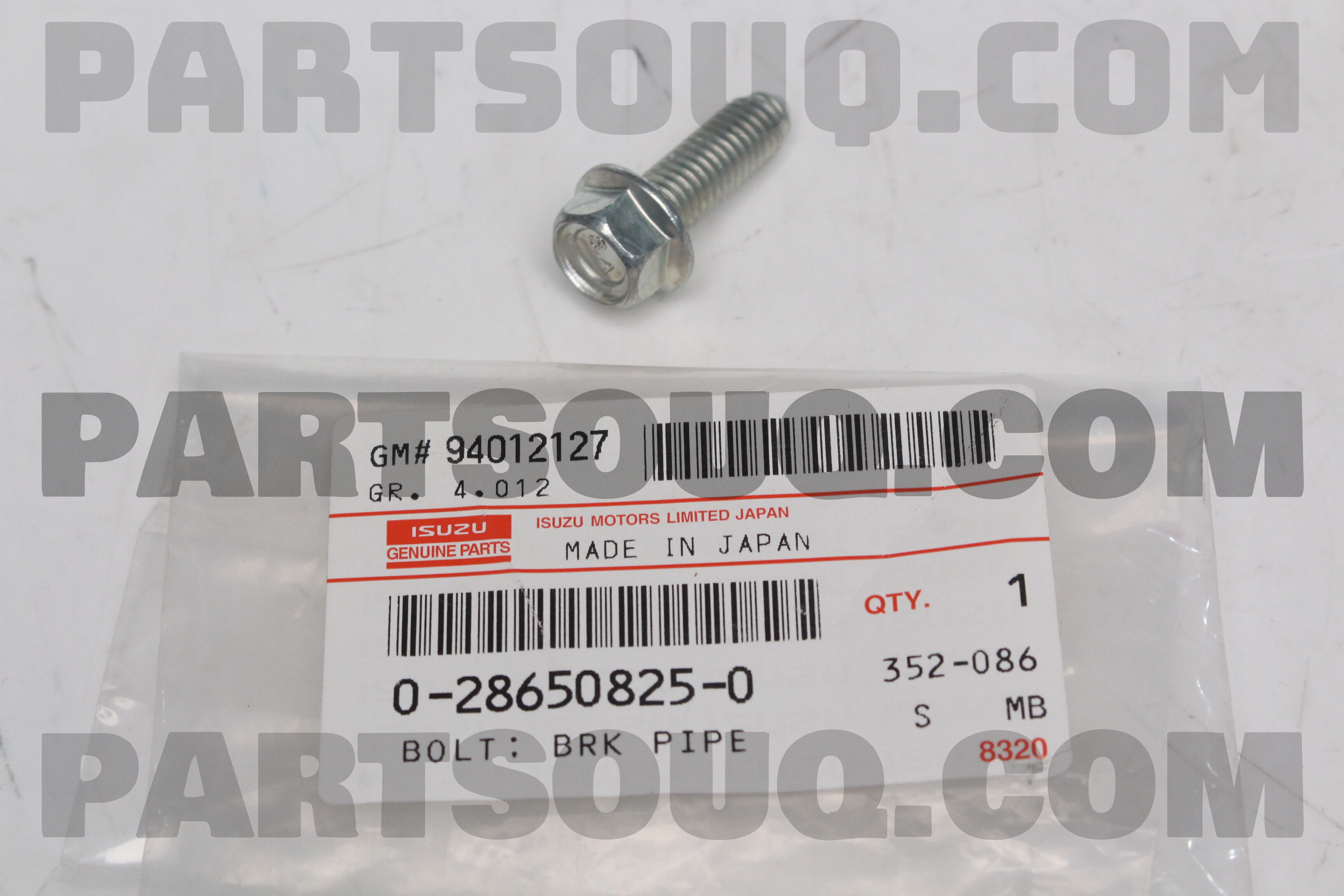 BOLT; BRK PIPE 0286508250 | Isuzu Parts | PartSouq