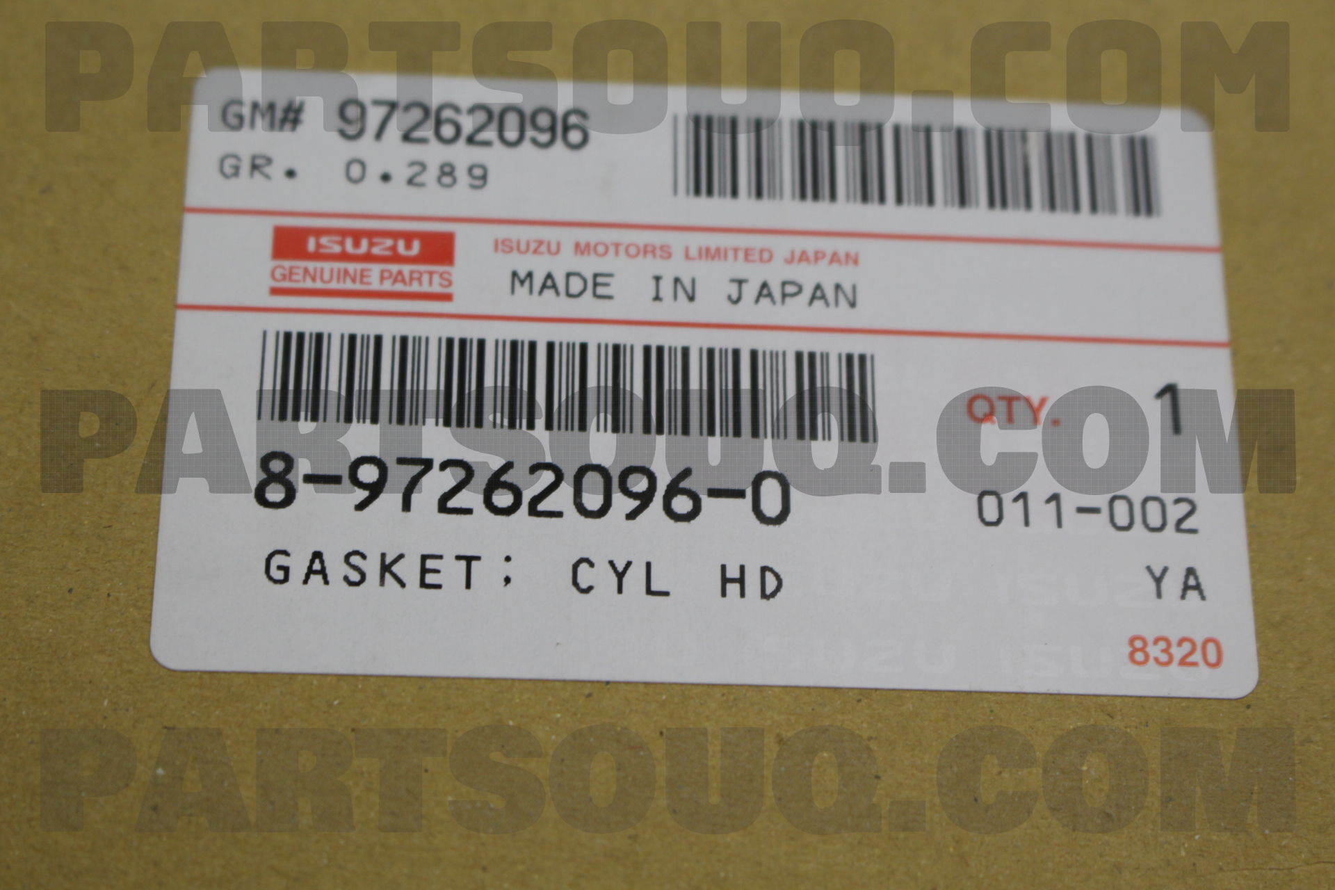 GASKET; CYL 8972620960 | Isuzu Parts | PartSouq