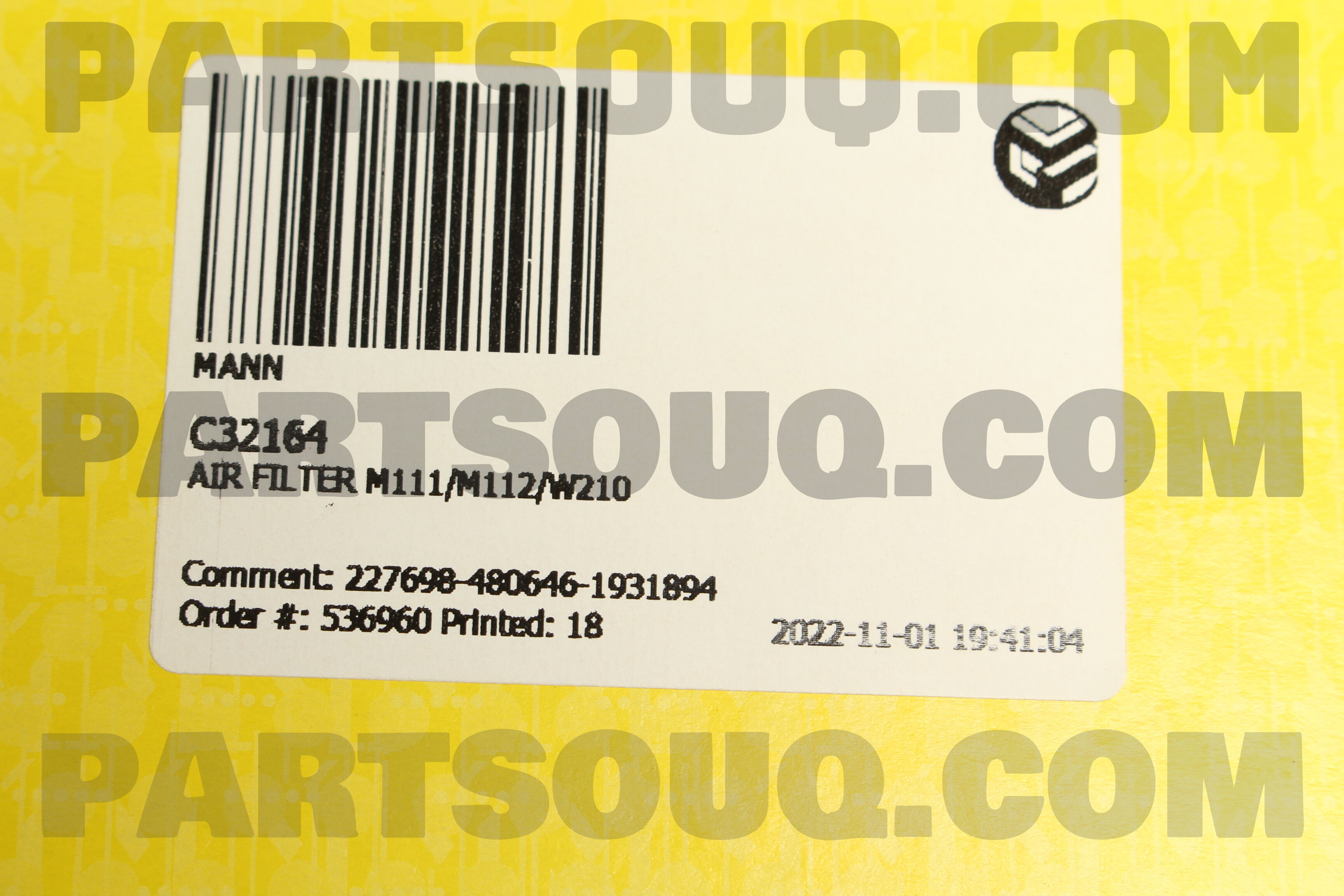 AIR FILTER M111/M112/W210 C32164 | MANN Parts | PartSouq