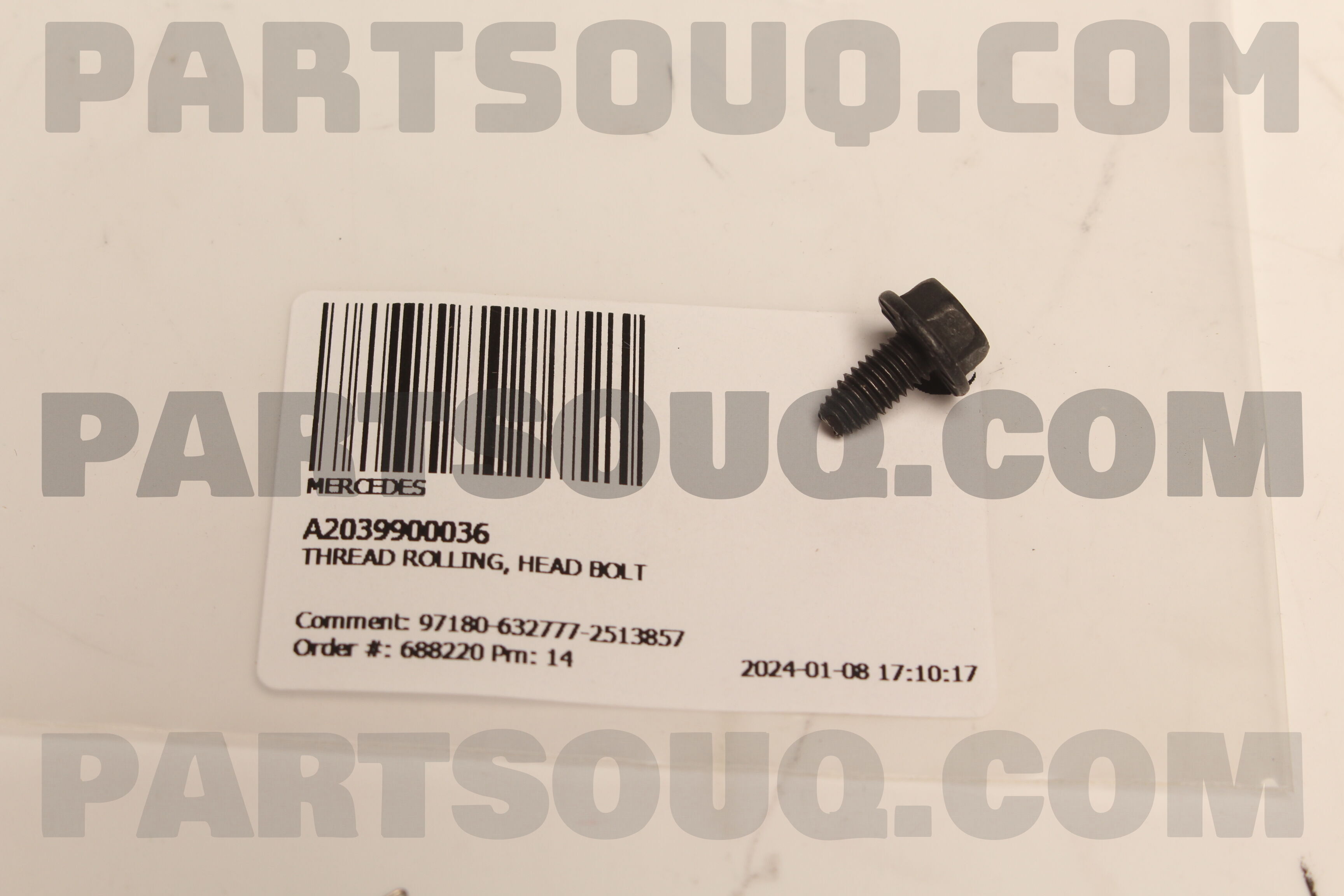 THREAD ROLLING, HEAD BOLT A2039900036 | MERCEDES Parts | PartSouq