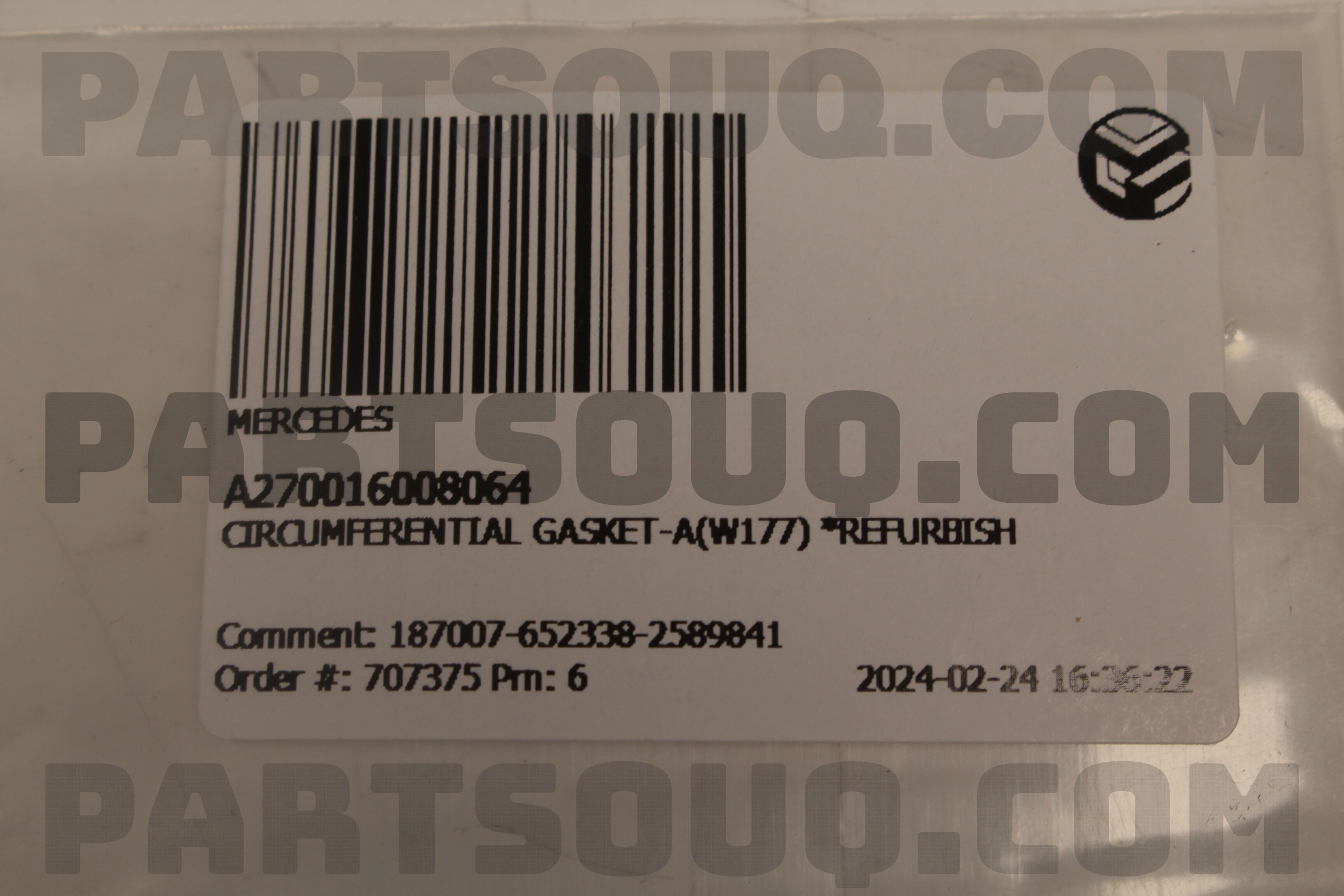 CIRCUMFERENTIAL GASKET-A(W177) A2700160080 | MERCEDES Parts | PartSouq