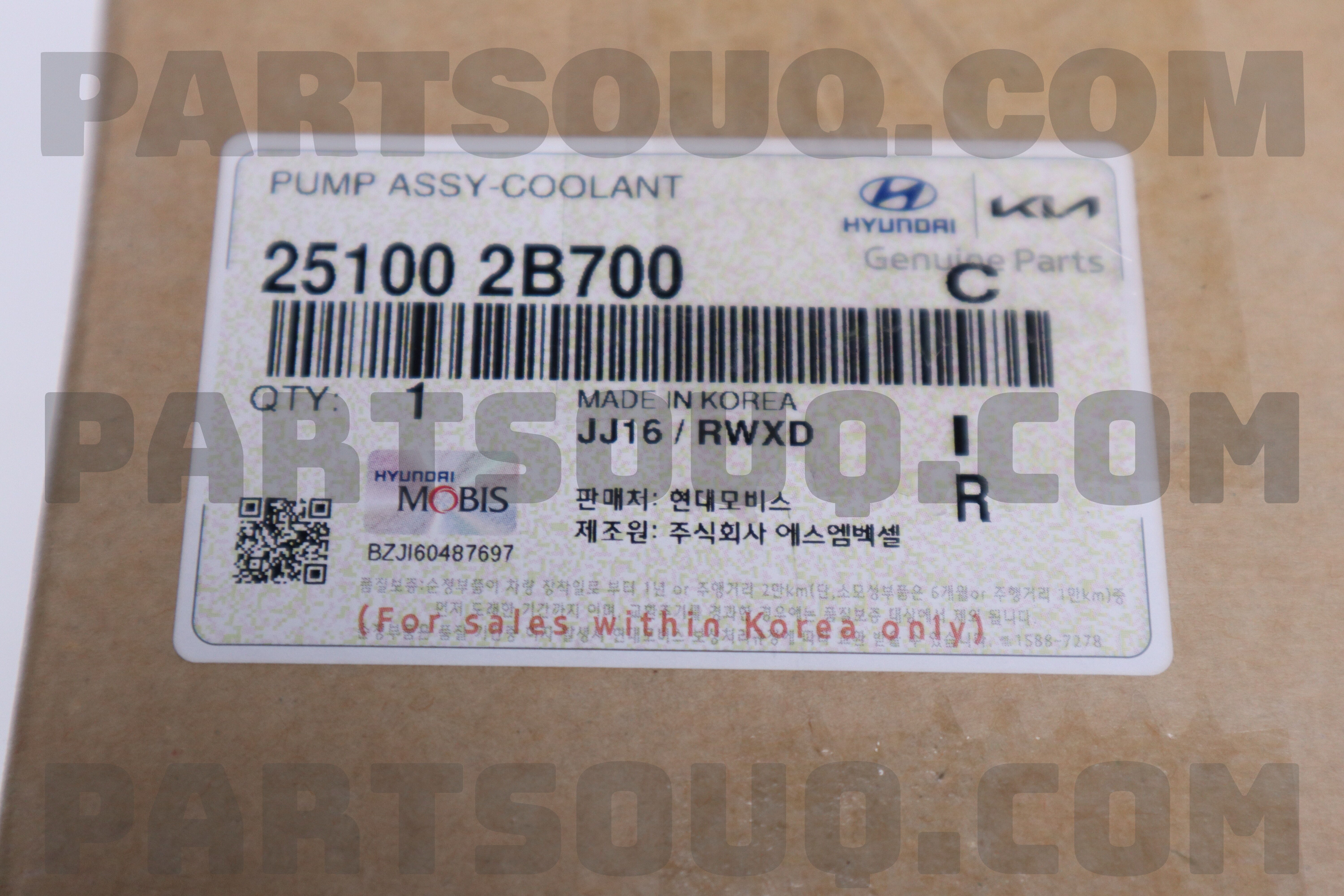 PUMP ASSY-COOLENT 251002B000 | Hyundai / KIA Parts | PartSouq