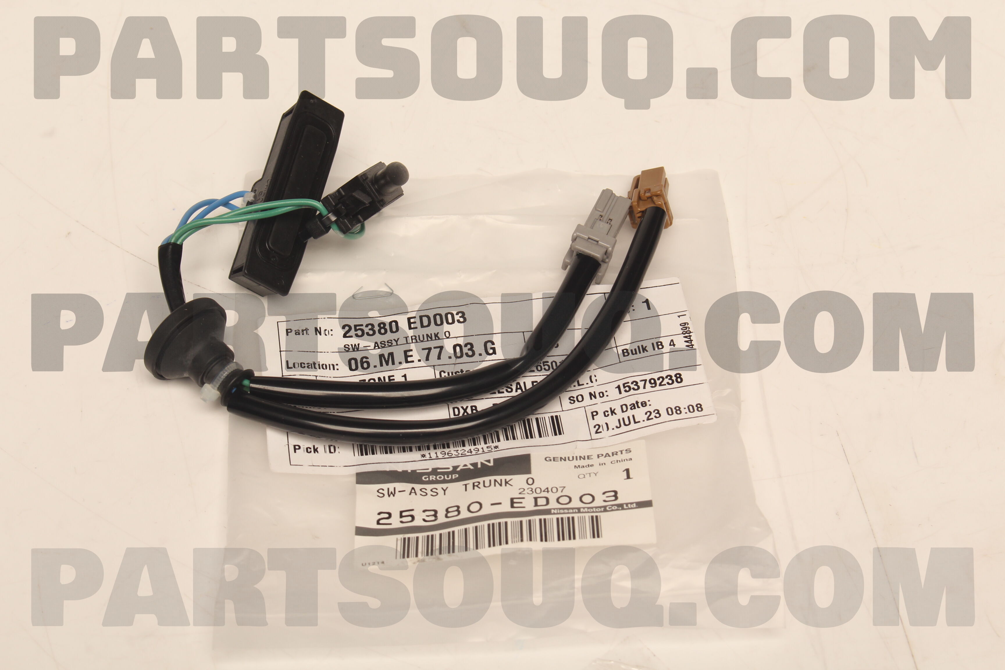 SWITCH ASSY-TRUNK OPENER 25380ED003 | Nissan Parts | PartSouq