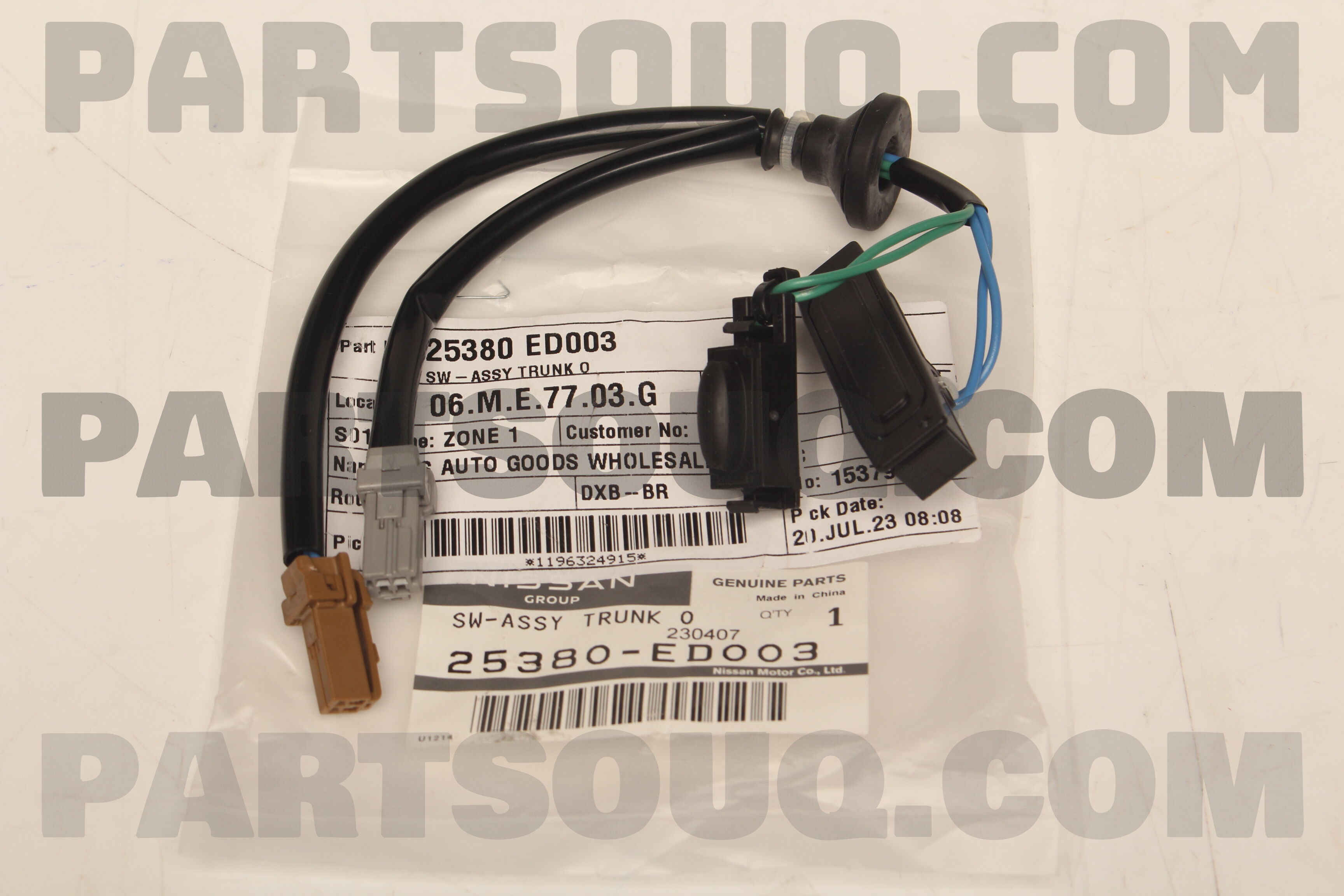 SWITCH ASSY-TRUNK OPENER 25380ED003 | Nissan Parts | PartSouq