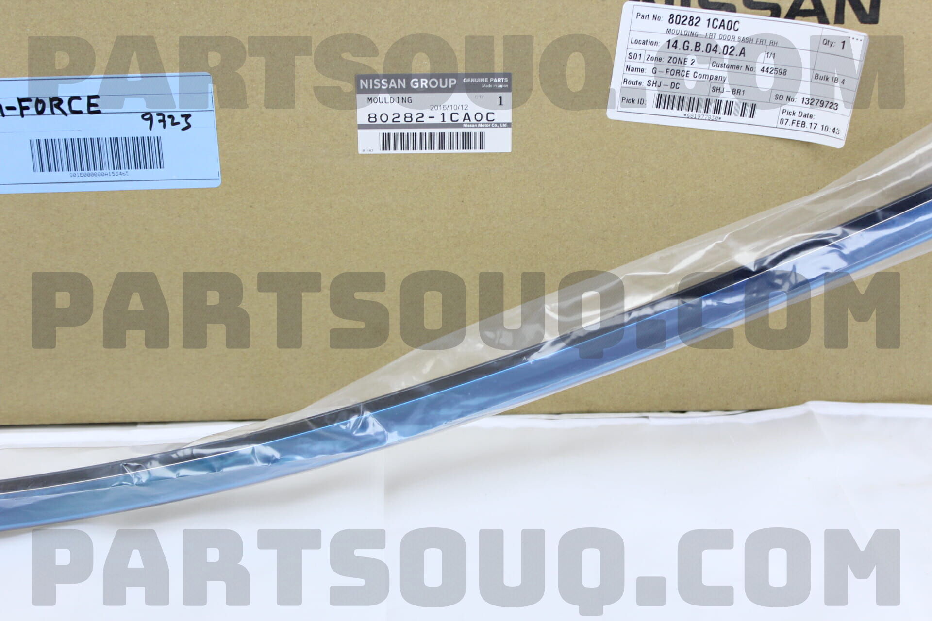 MOULDING-FRONT DOOR SASH,FRONT RH 802821CA0A | Nissan Parts | PartSouq