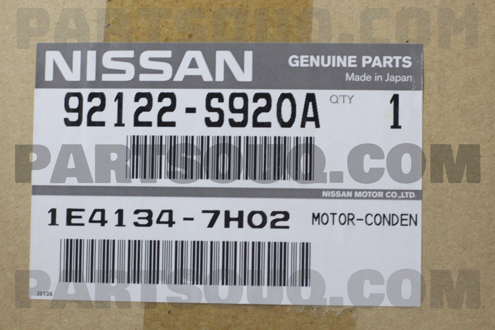 MOTOR-CONDENSER 92122S920A | Nissan Parts | PartSouq
