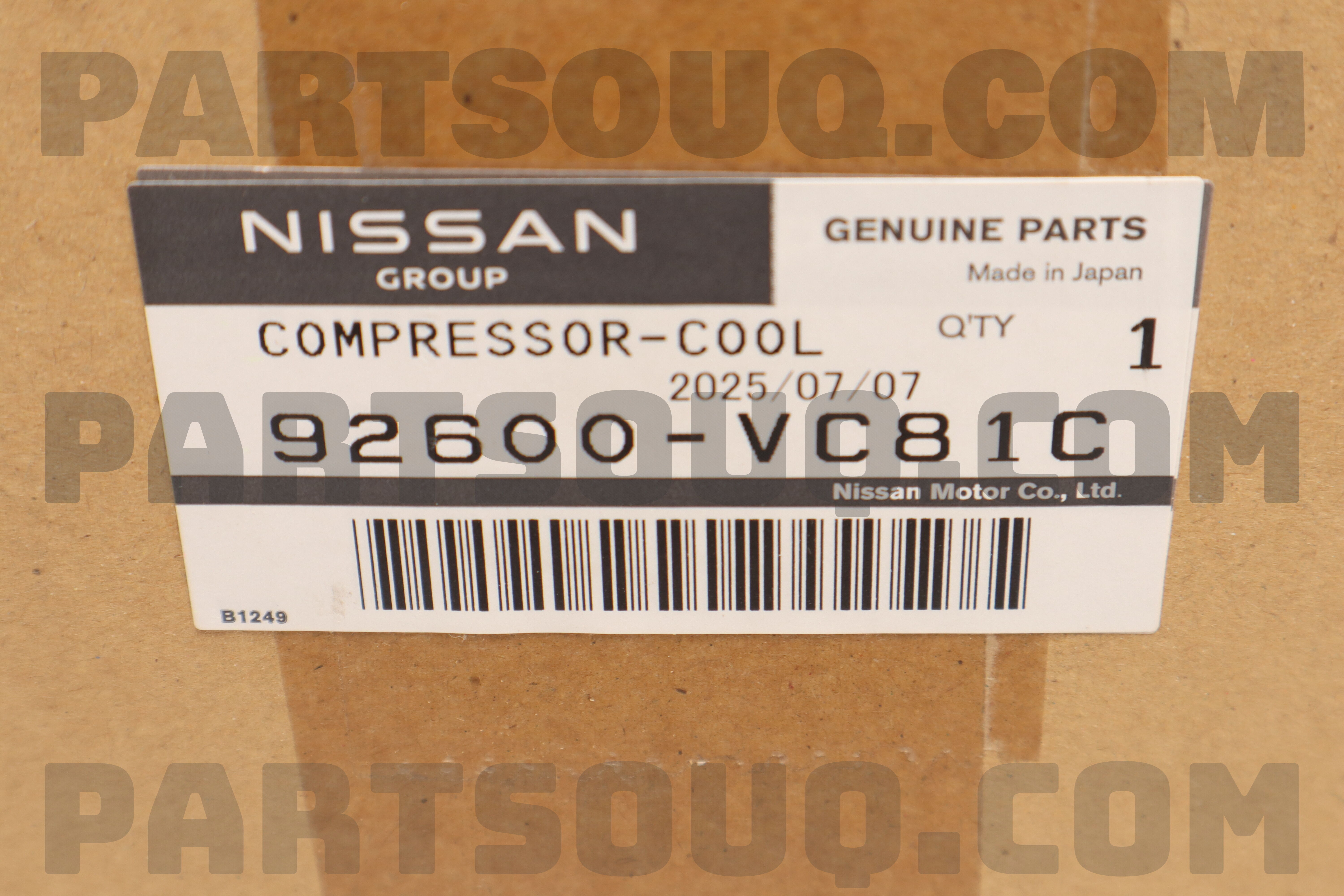 COMPRESSOR ASSY-COOLER 92600VC81C | Nissan Parts | PartSouq