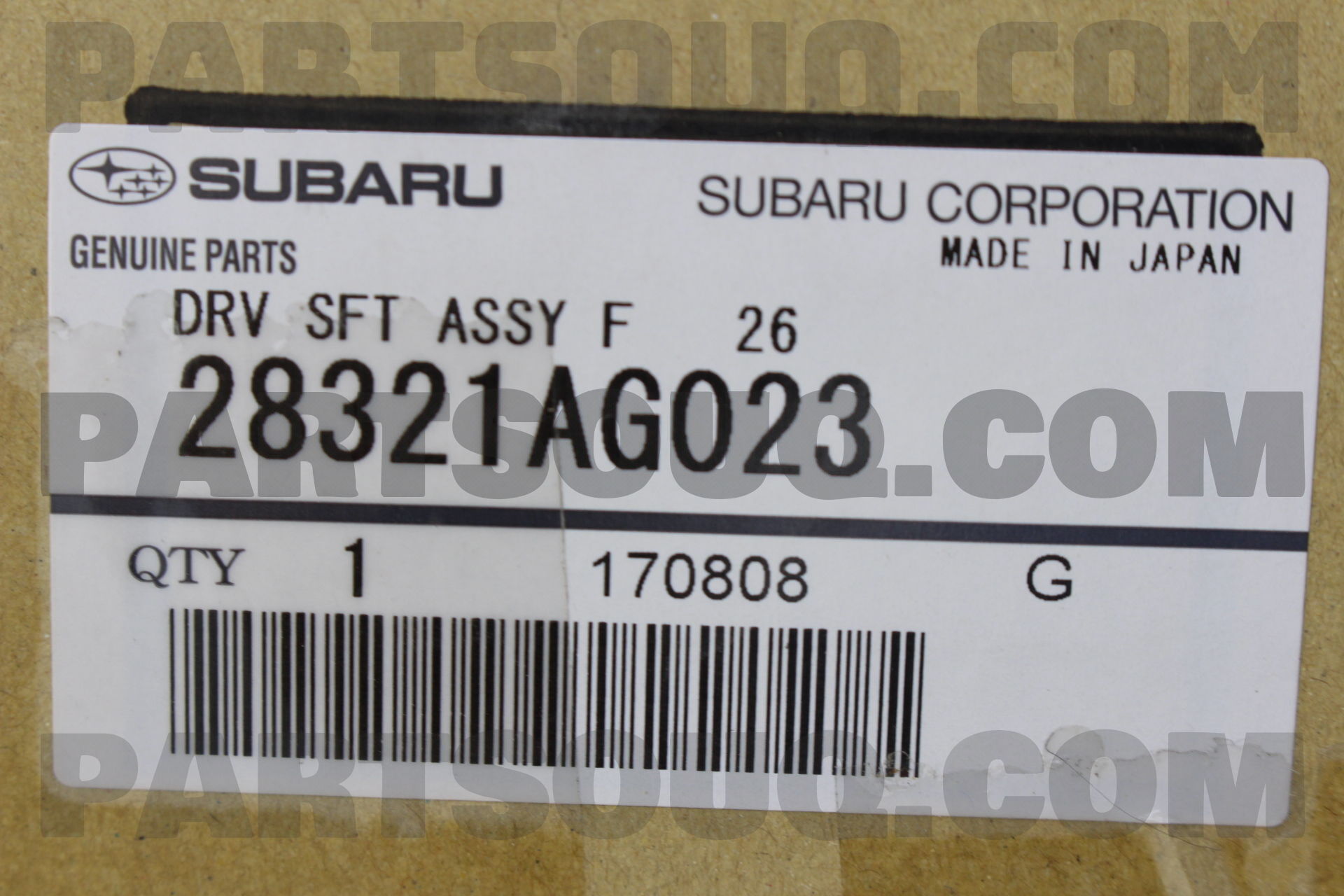 DRV SFT ASSYF 28321AG020 | Subaru Parts | PartSouq