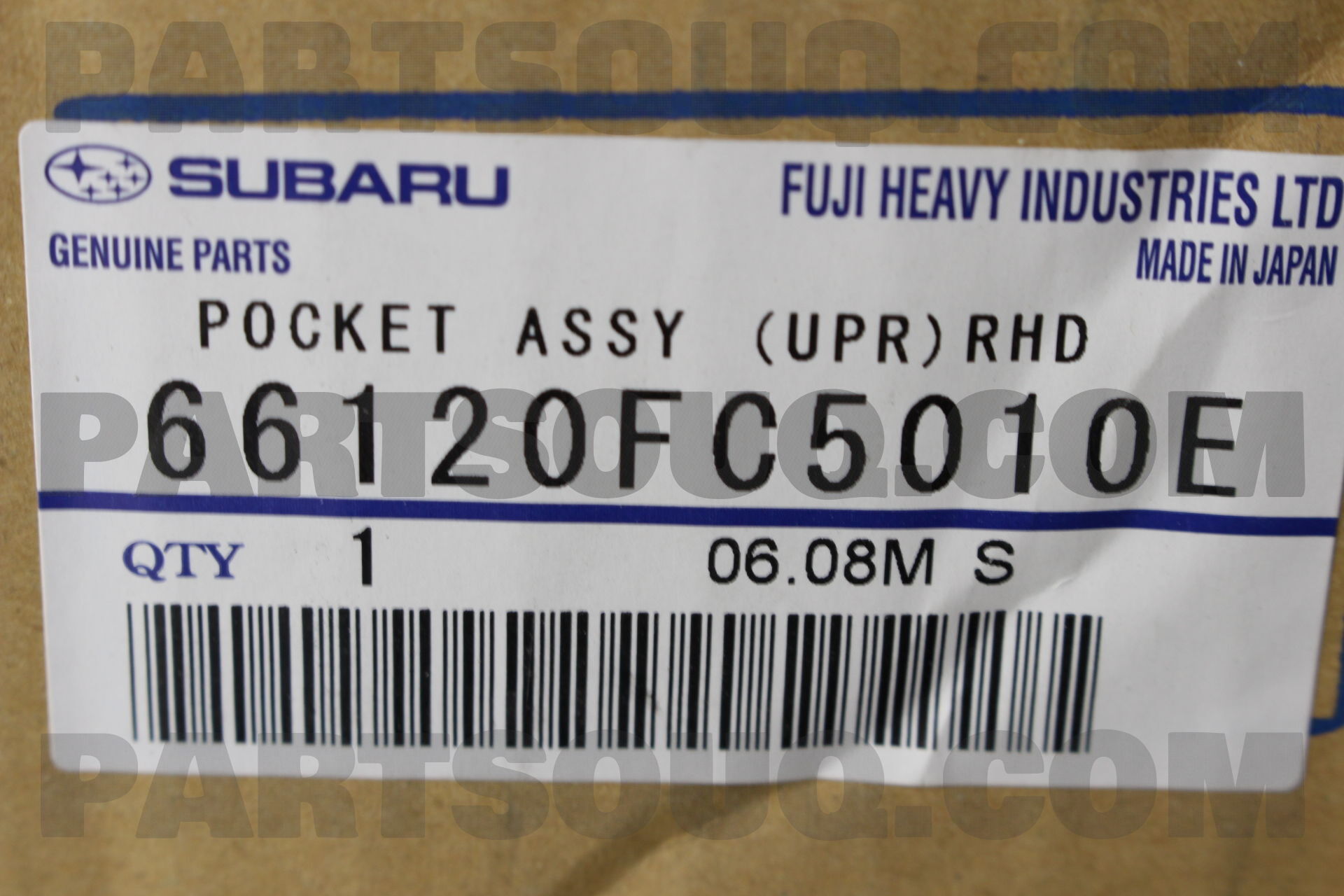POCKET ASSY (UPR)RHD 66120FC501OE | Subaru Parts | PartSouq