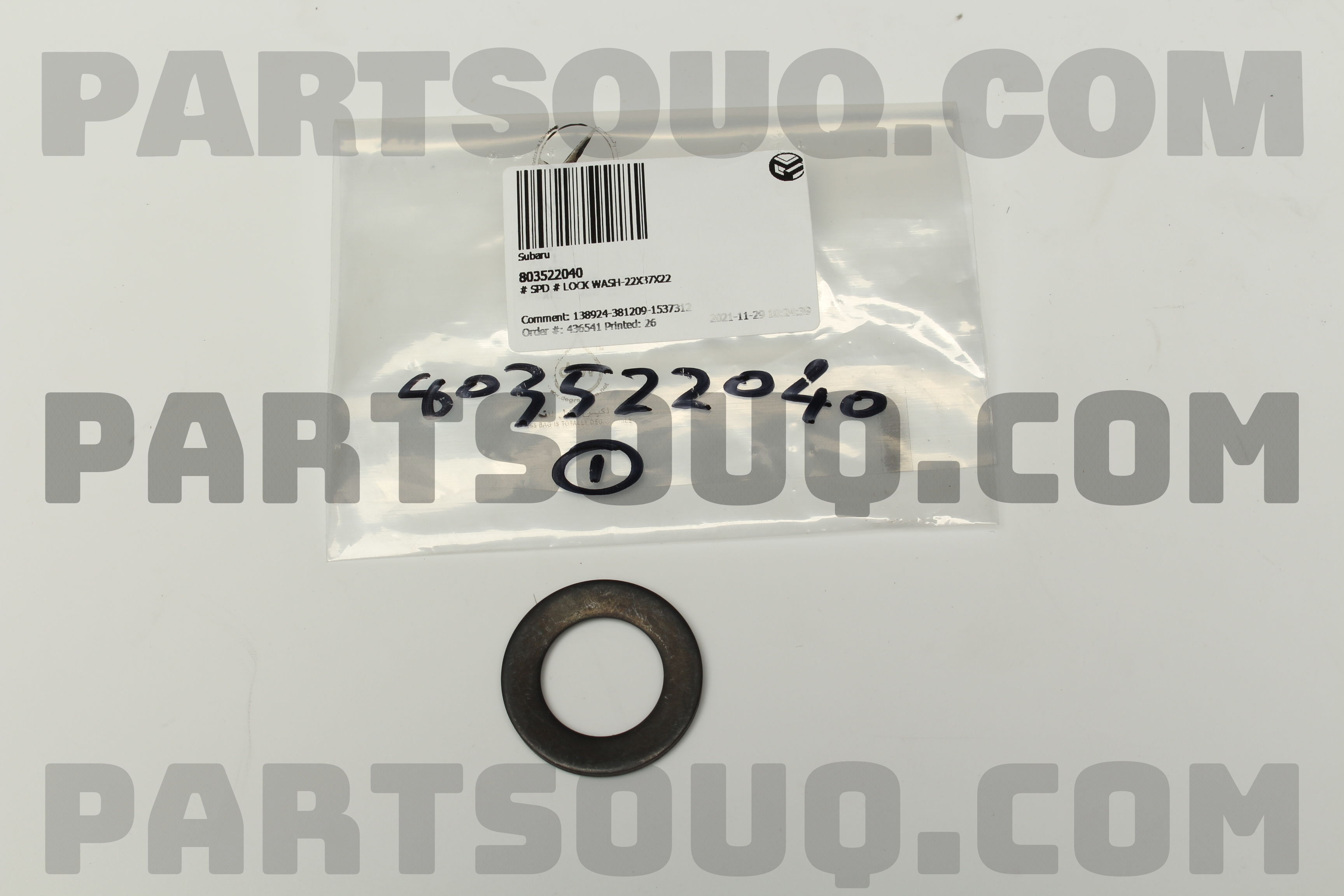 # SPD # LOCK WASH-22X37X22 803522040 | Subaru Parts | PartSouq