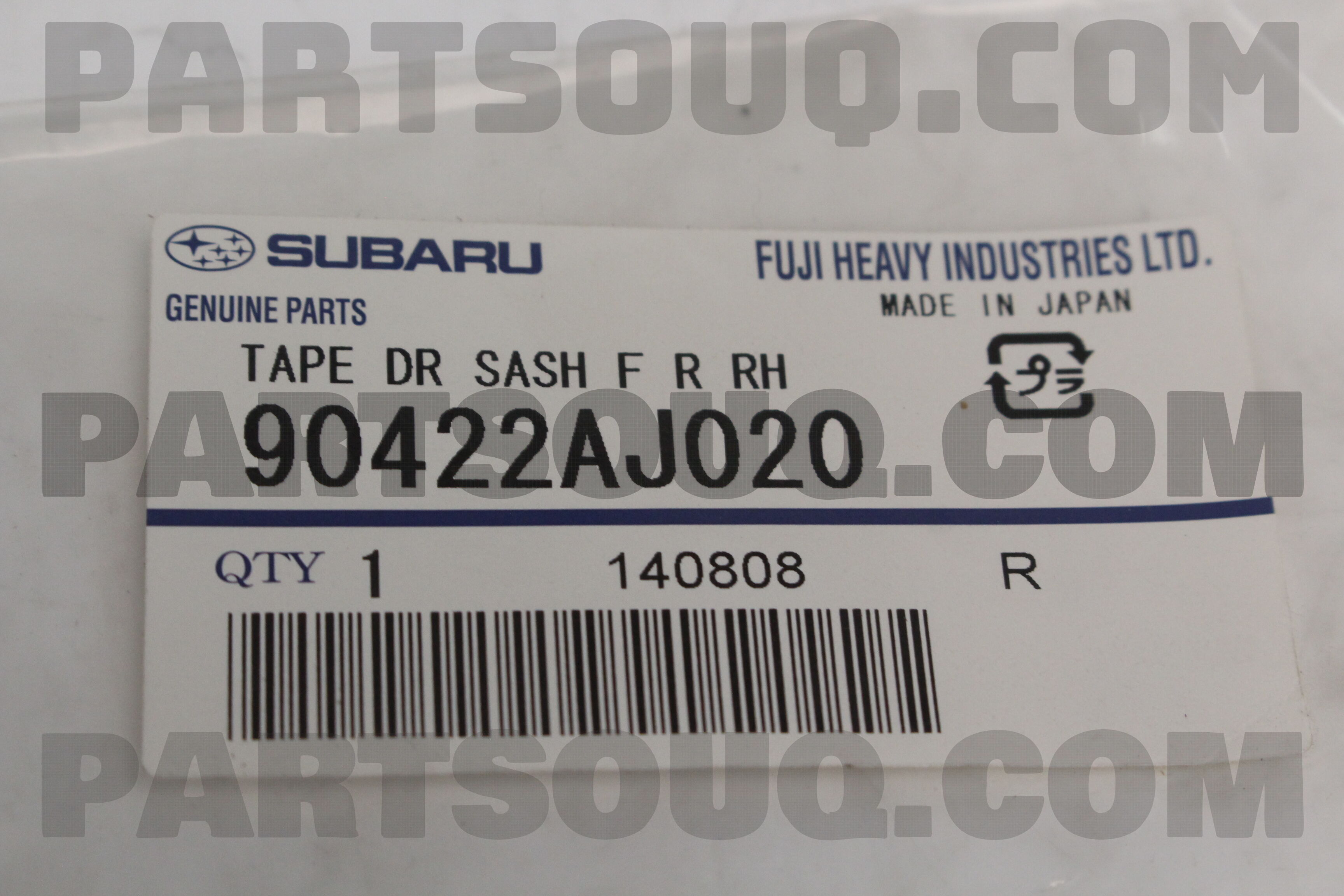 TAPE DR SASH F R RH 90422AJ020 | Subaru Parts | PartSouq