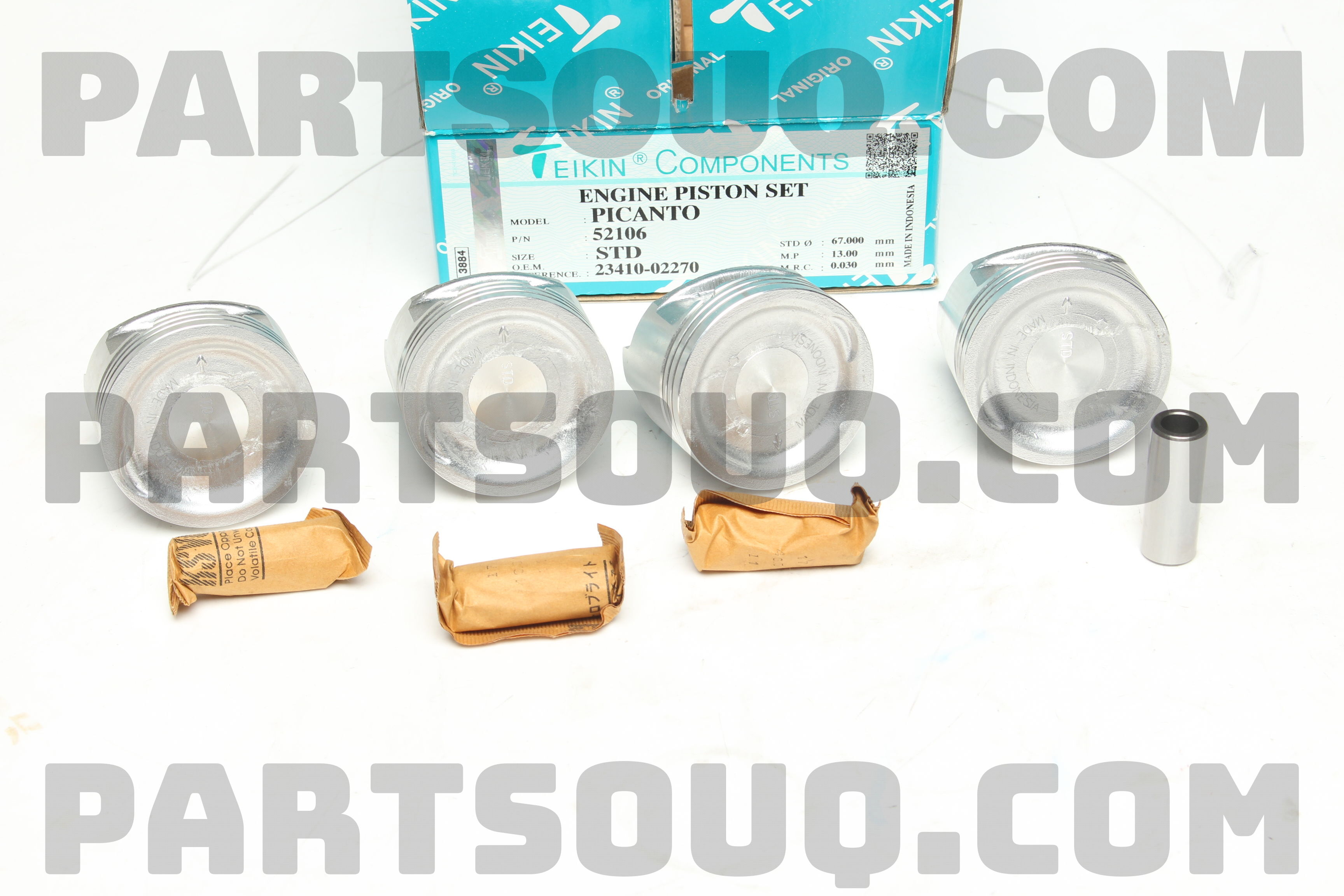 PISTON SET STD KIA G4HG PICANTO (SET OF 1) 52106STD | TEIKIN Parts ...