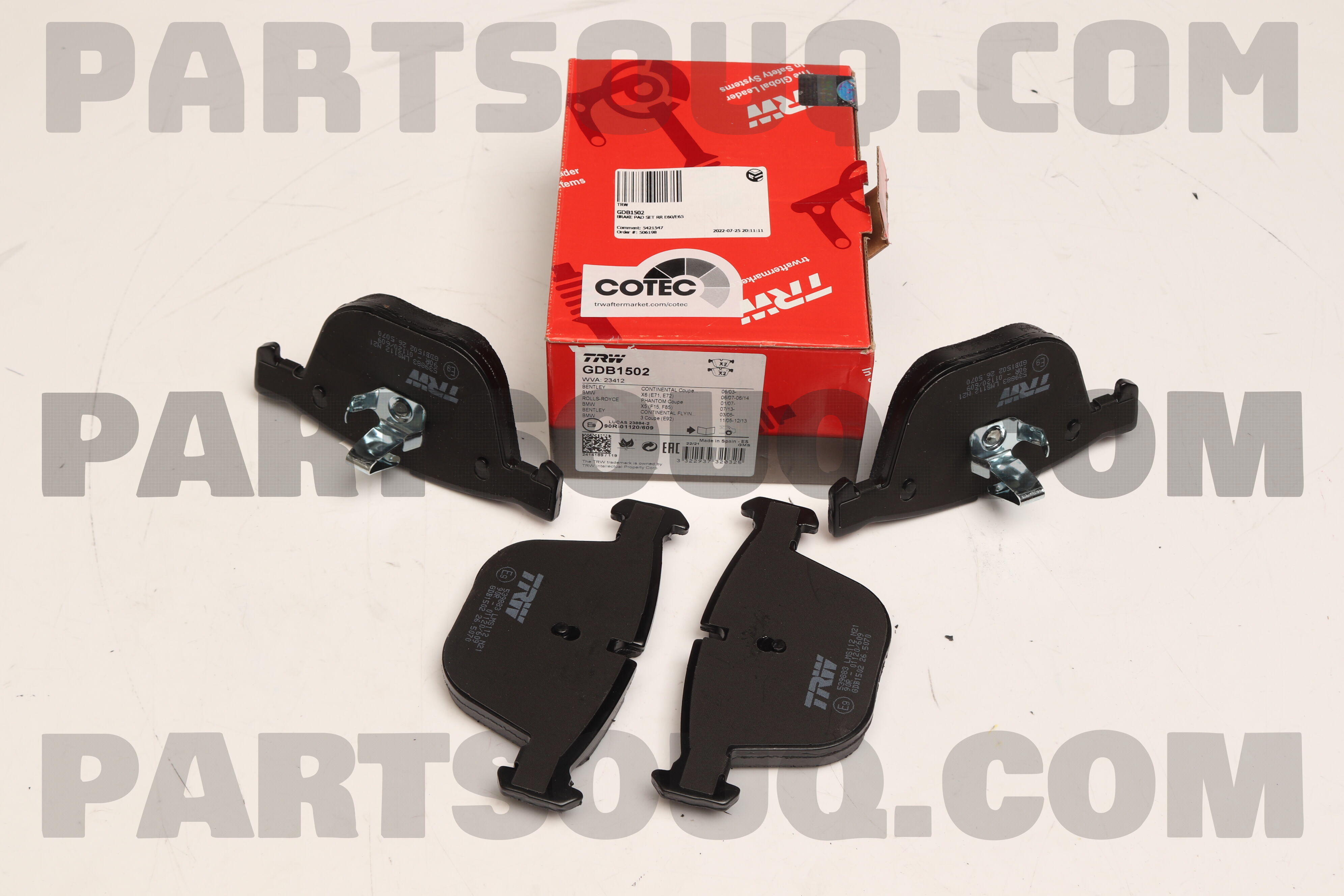 BRAKE PAD SET RR E60/E65 GDB1502 | TRW Parts | PartSouq