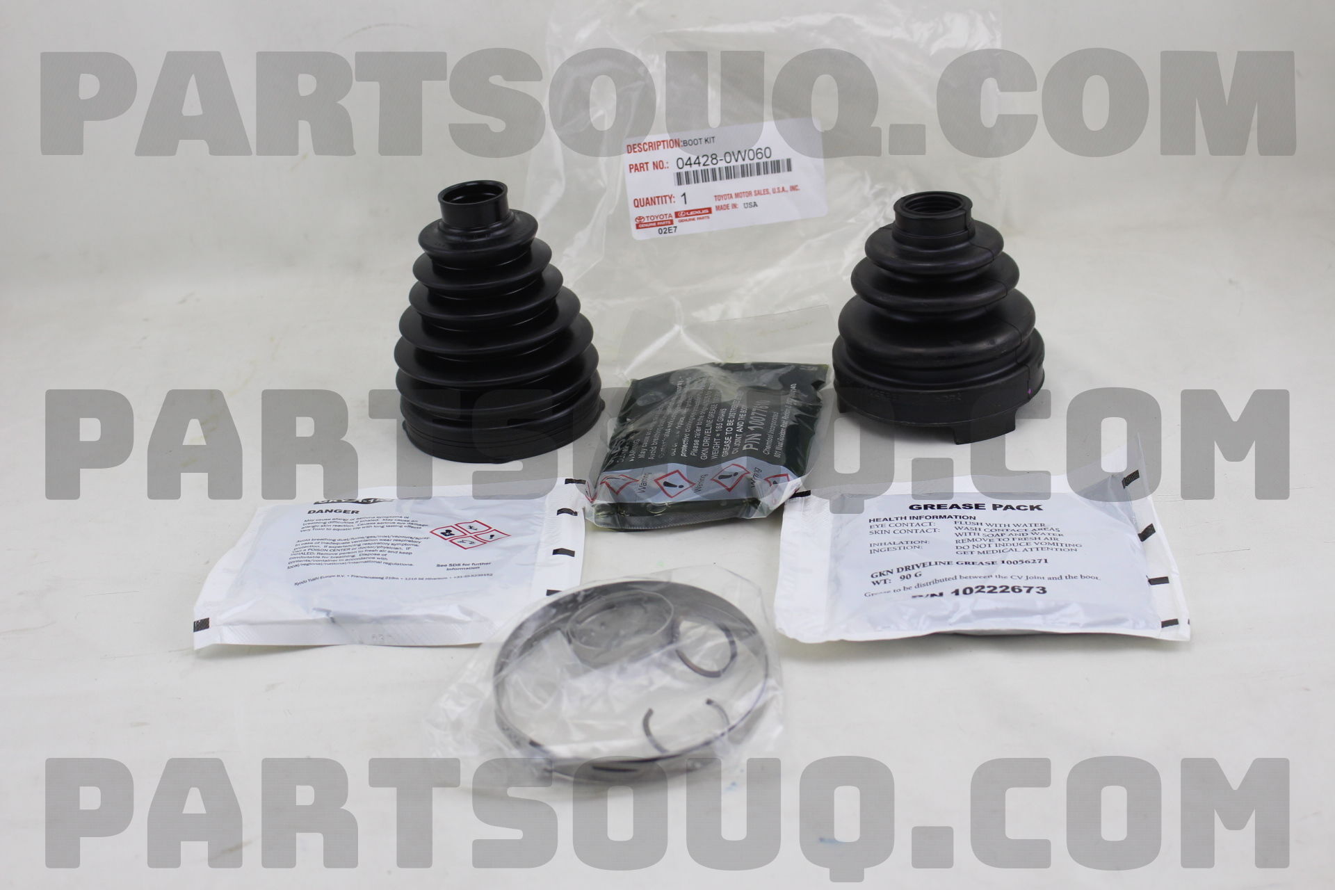 BOOT KIT, FRONT DRIVE SHAFT, IN & OUTBOARD, RH/LH 044280W060 | Toyota ...