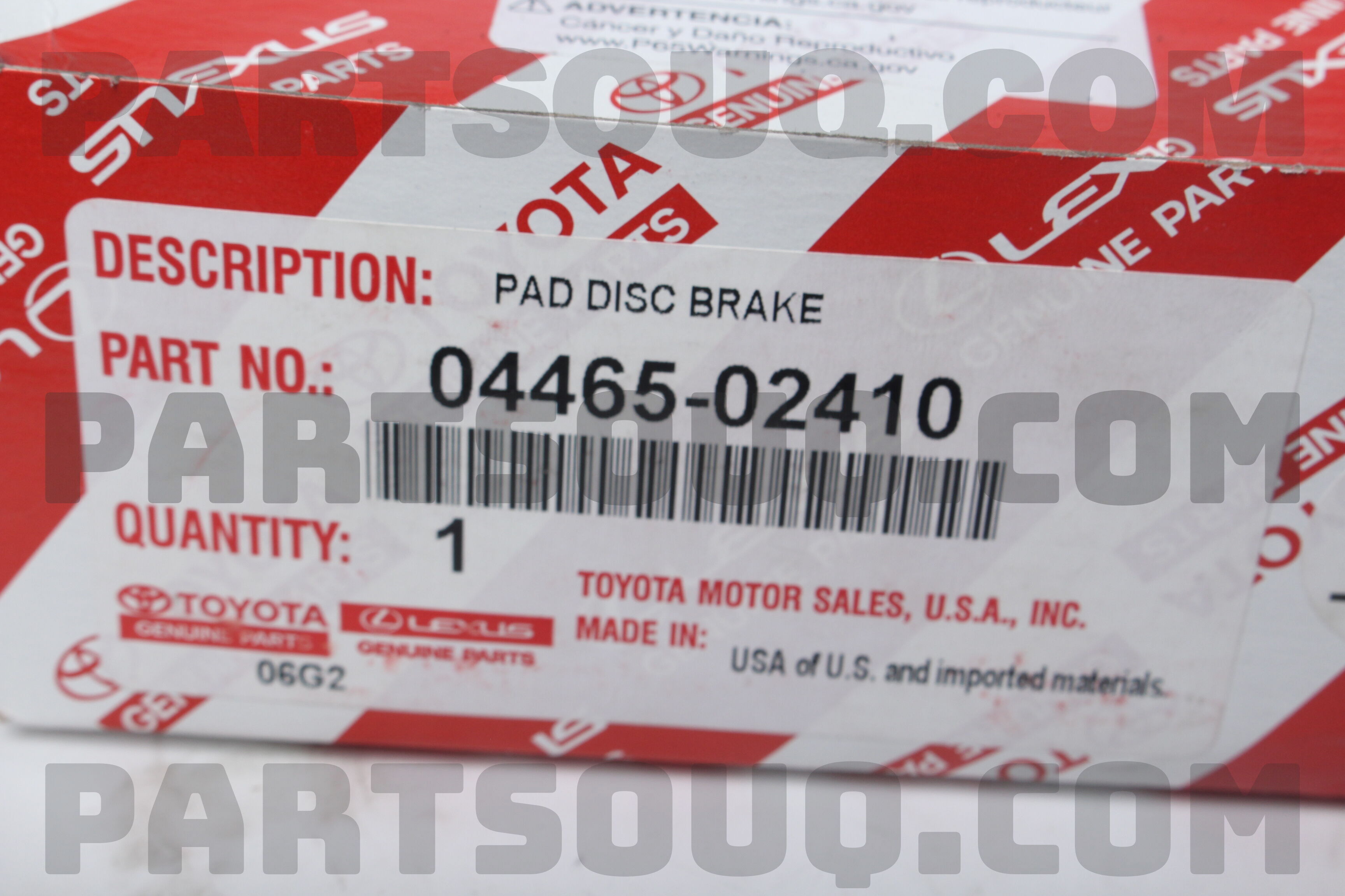 PAD KIT, DISC BRAKE, FRONT 0446502410 | Toyota Parts | PartSouq