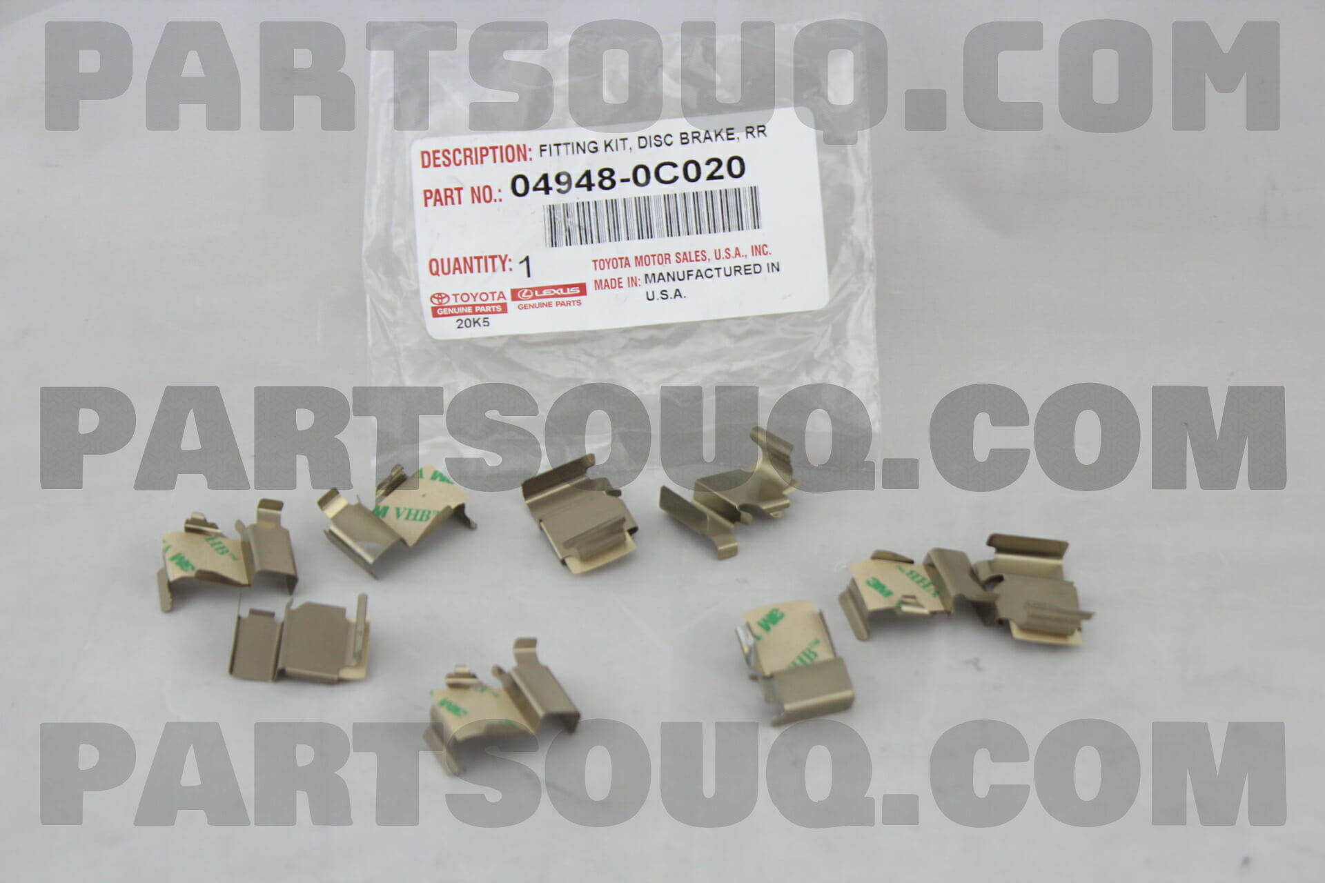 FITTING KIT, DISC BRAKE, REAR 049480C020 | Toyota Parts | PartSouq