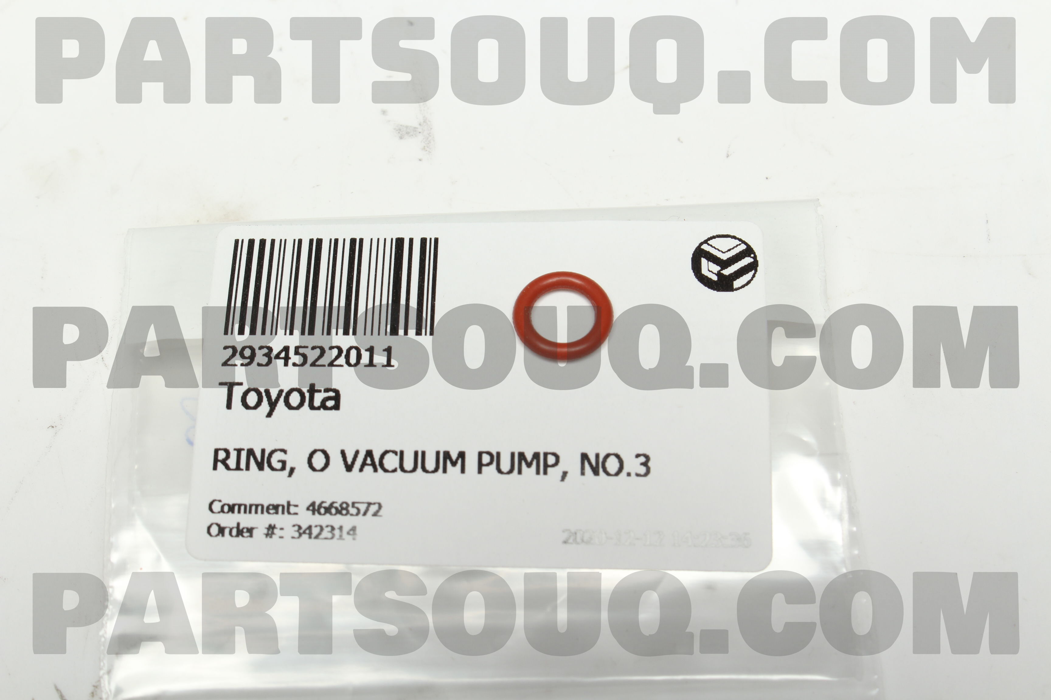 RING, O VACUUM PUMP, NO.3 2934522011 | Toyota Parts | PartSouq