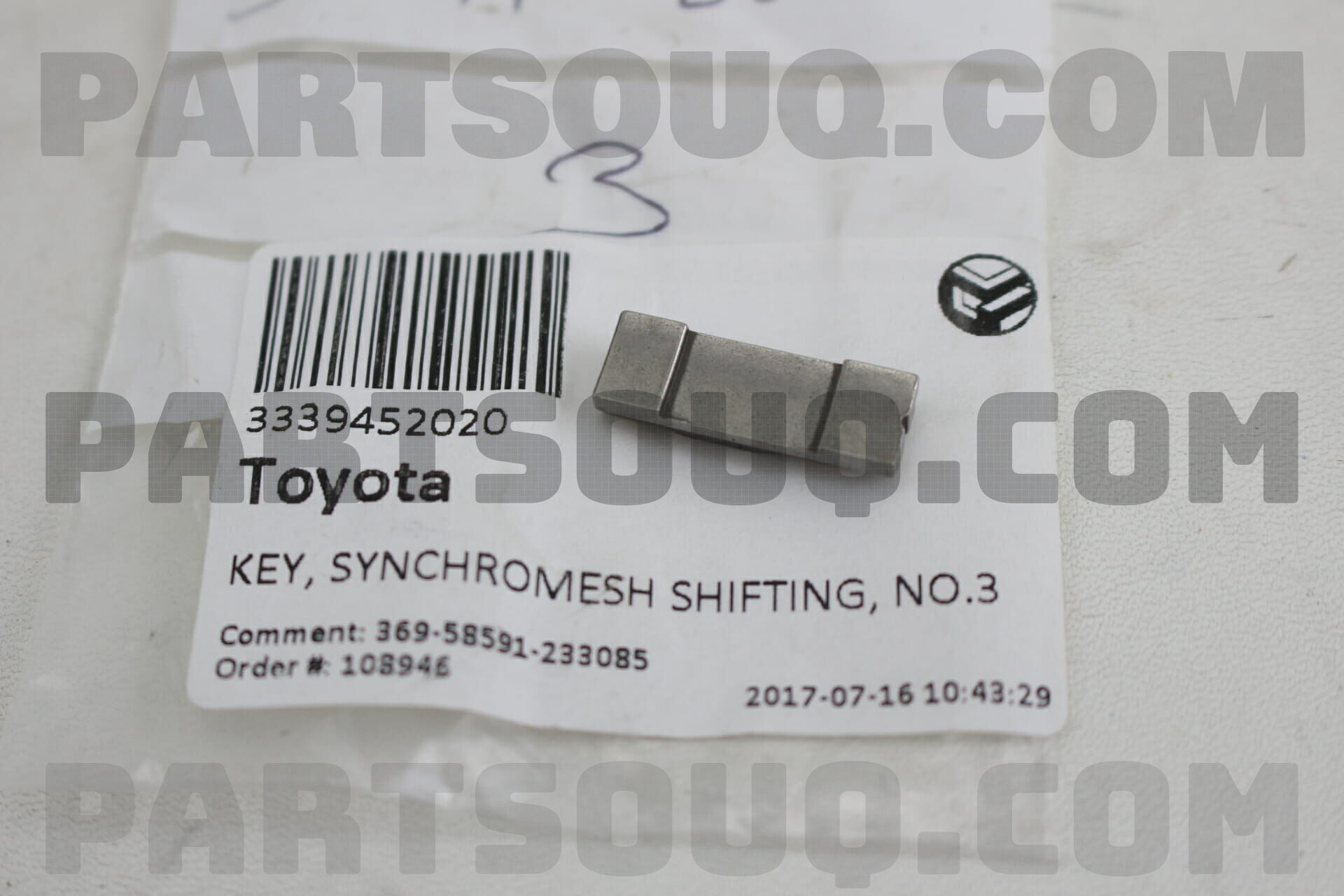 KEY, SYNCHROMESH SHIFTING, NO.3 3339452020 | Toyota Parts | PartSouq