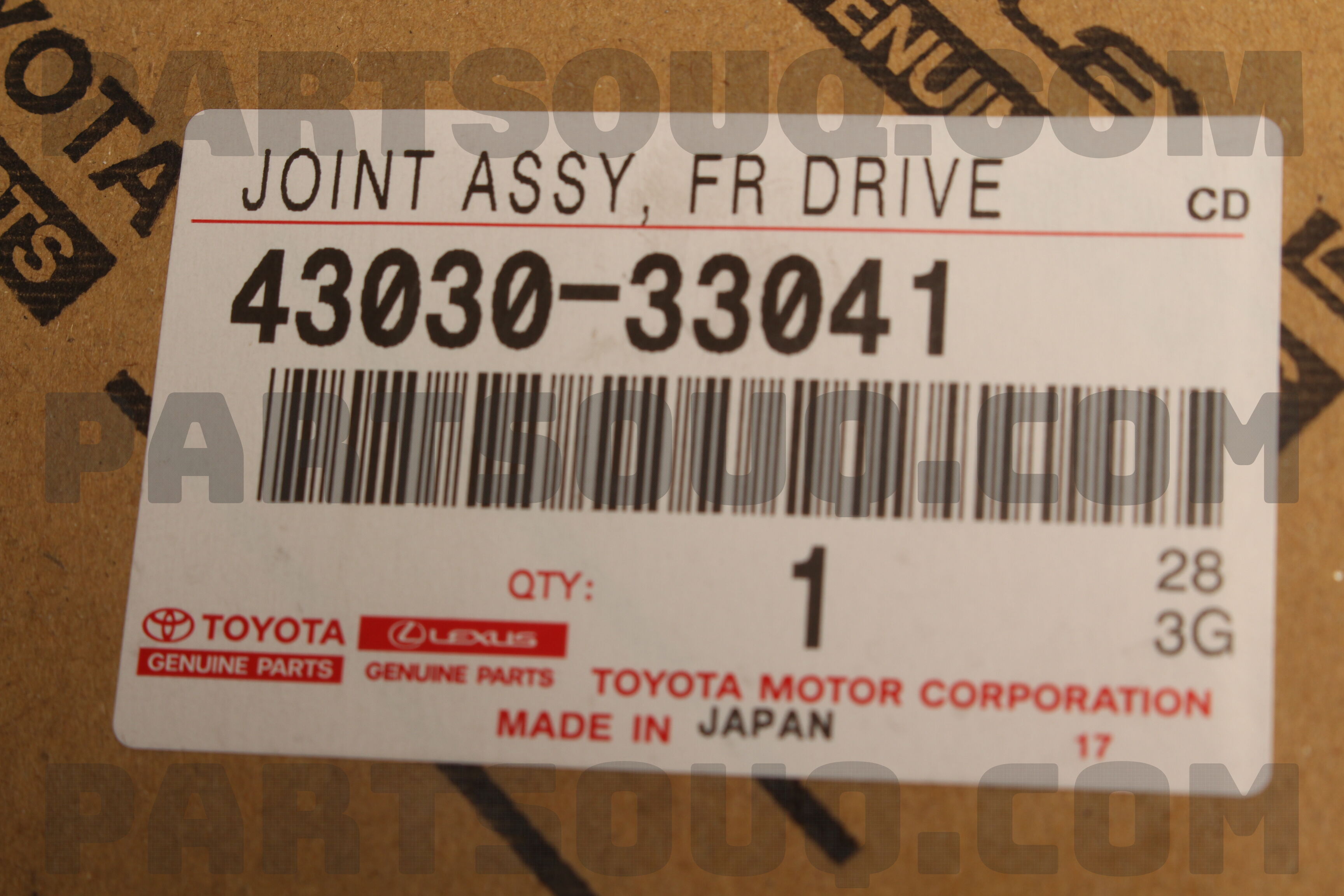 JOINT ASSY, FRONT DRIVE INBOARD, RH 4303033041 | Toyota Parts | PartSouq