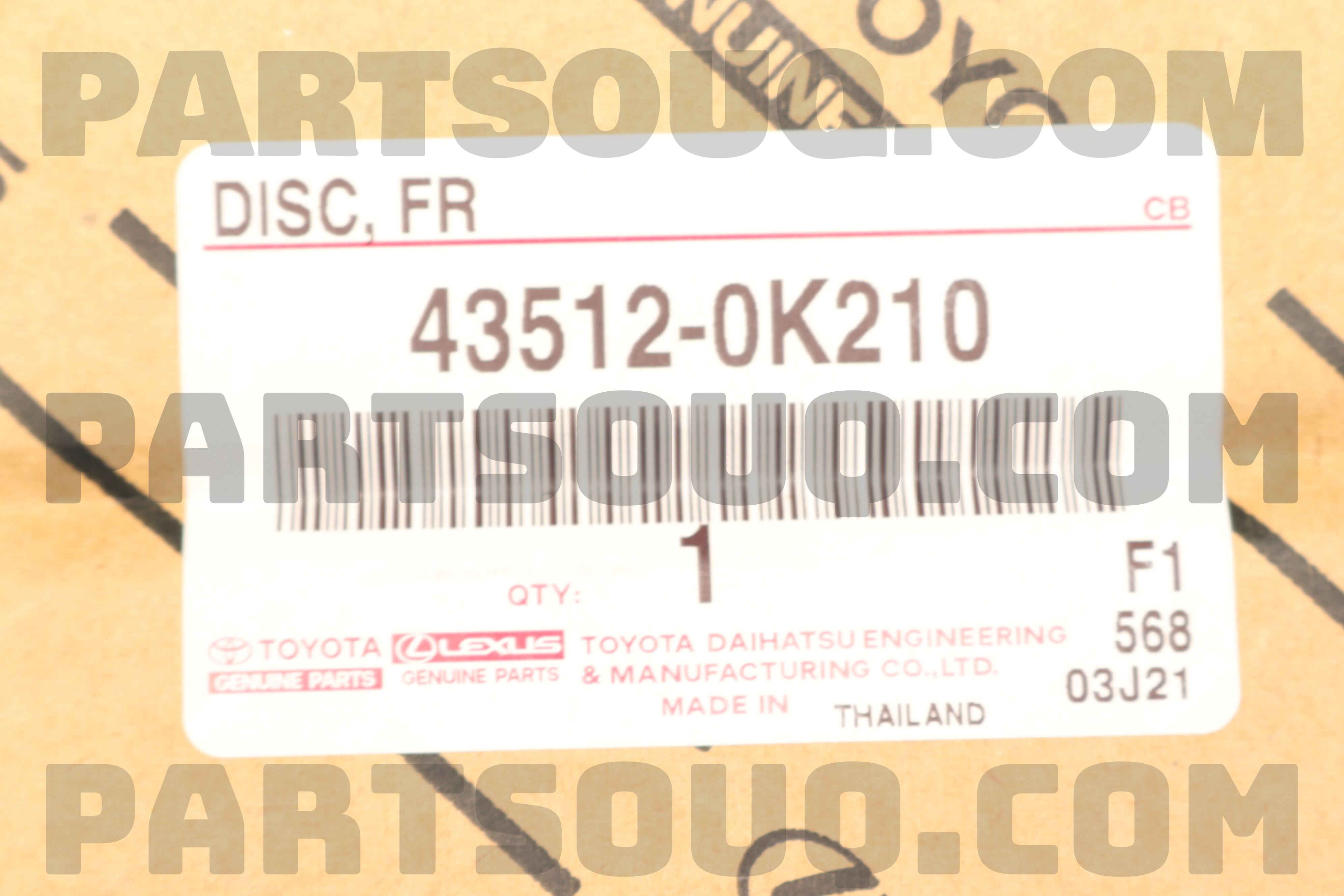 BRAKE DISC FRONT TO 43512-0K210 ADVICS A6F262B | ADVICS Parts | PartSouq