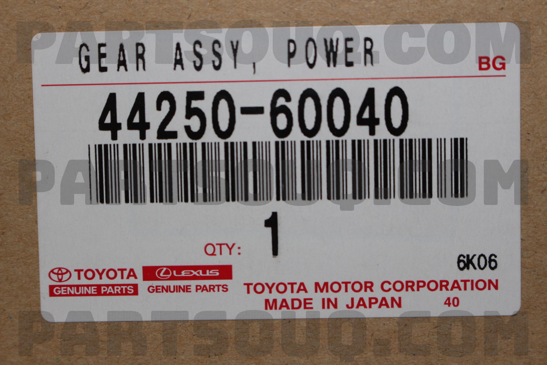 GEAR ASSY, POWER STEERING(FOR RACK & PINION) 4425060040 | Toyota Parts ...