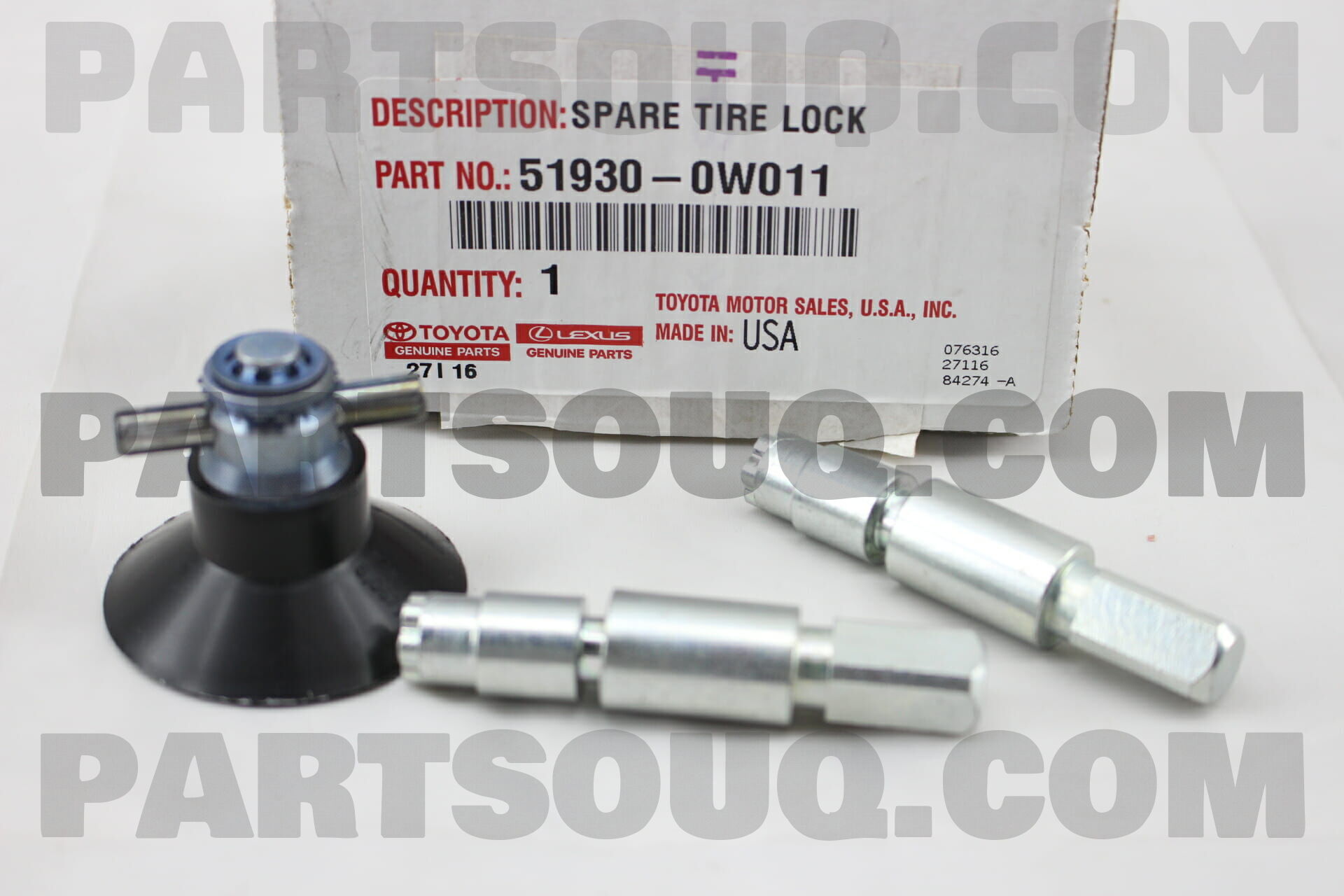 LOCK ASSY, SPARE WHEEL CARRIER 519300W011 | Toyota Parts | PartSouq