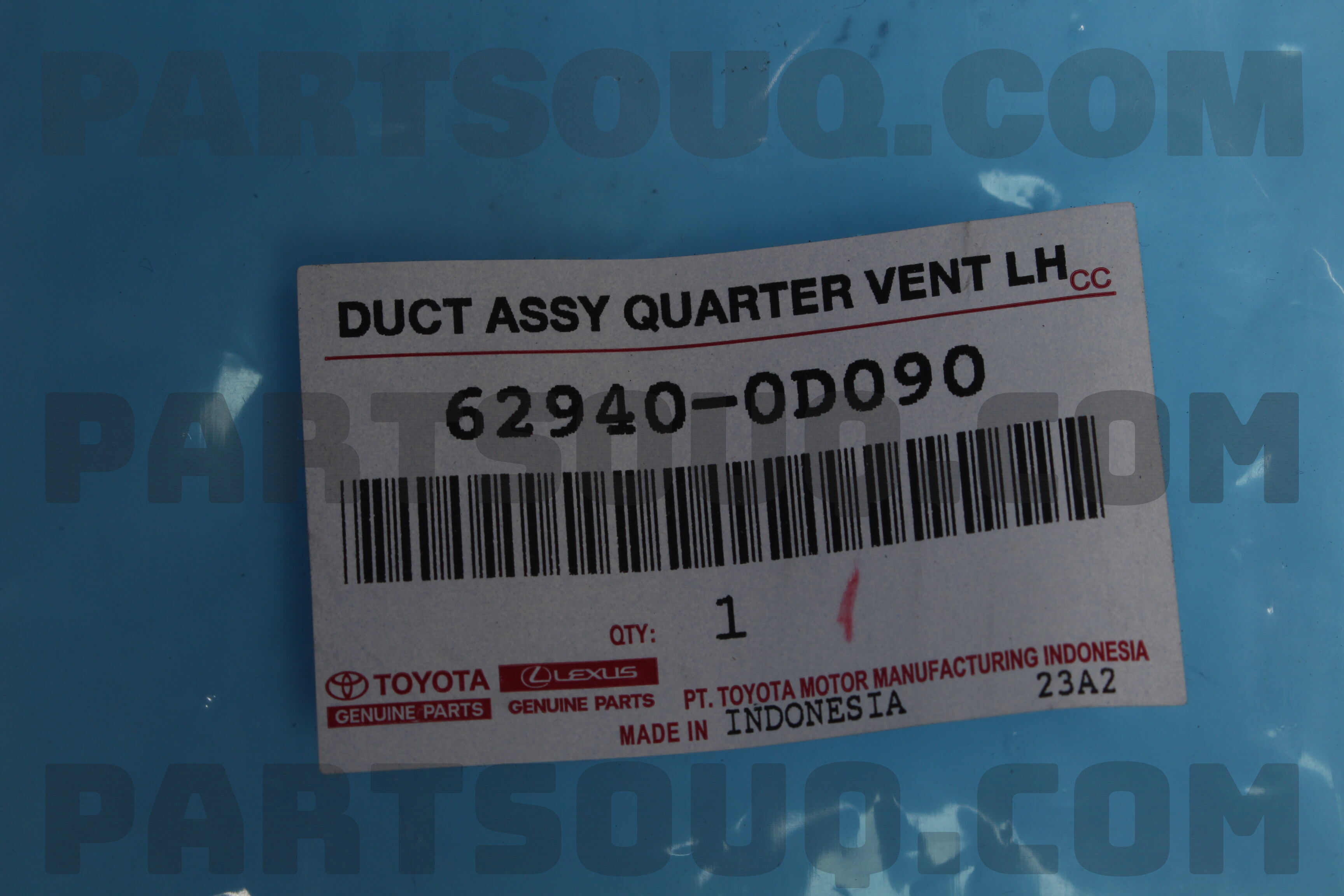 DUCT ASSY, QUARTER VENT, RH/LH 629400D090 | Toyota Parts | PartSouq