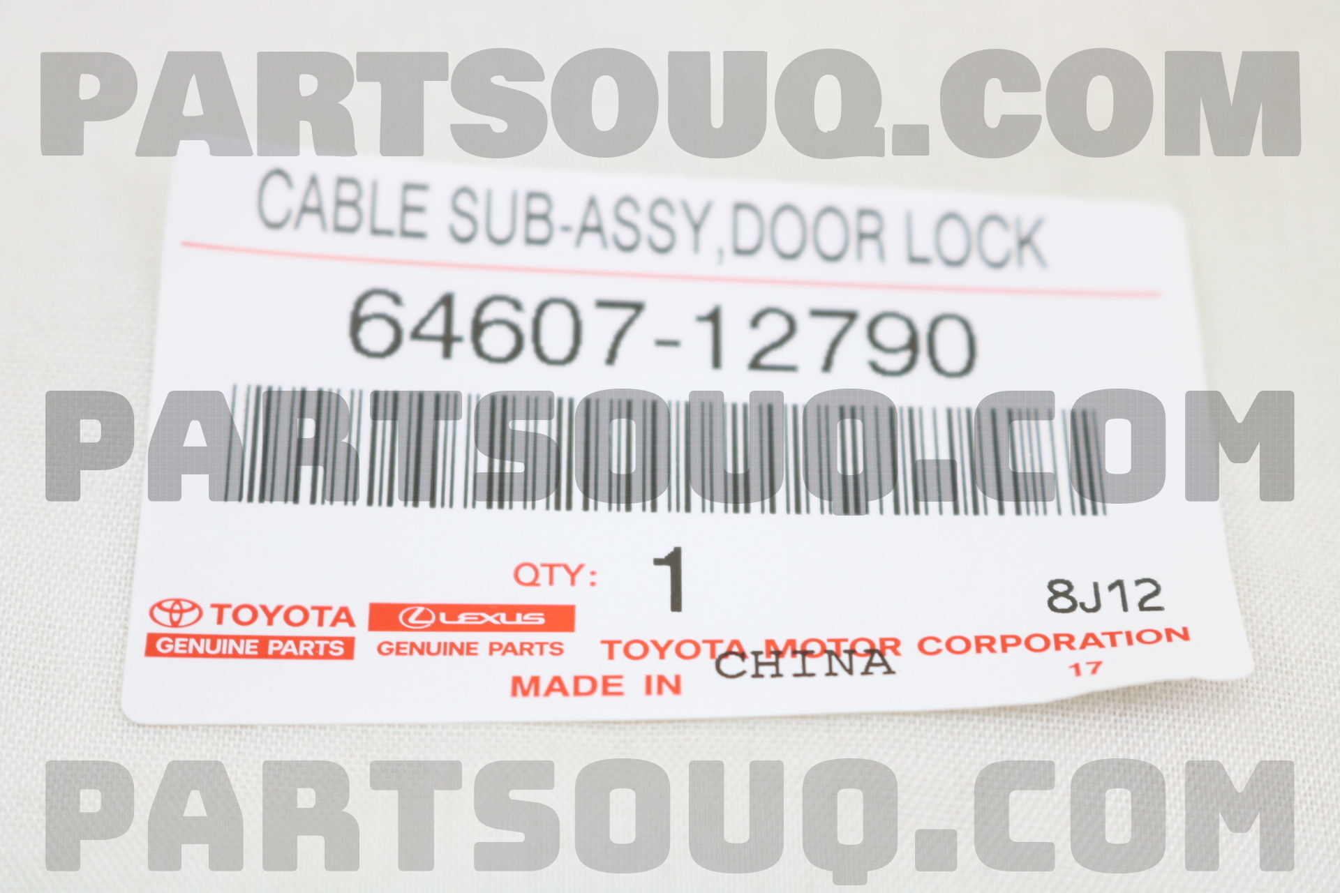 CABLE SUB-ASSY, LUGGAGE DOOR LOCK CONTROL 6460712790 | Toyota Parts ...