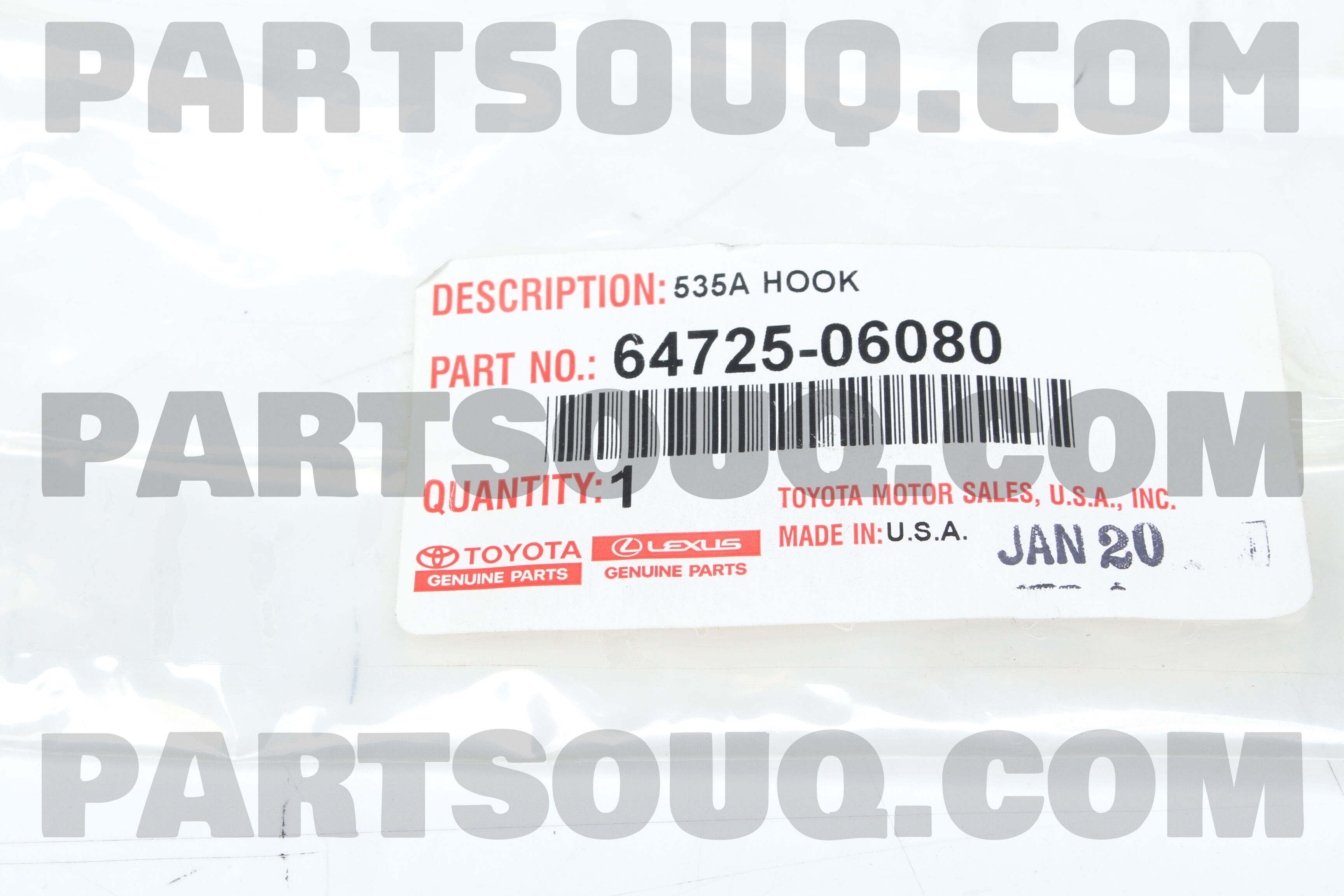 HOOK, LUGGAGE COMPARTMENT TRIM, NO.1 6472506080 | Toyota Parts | PartSouq