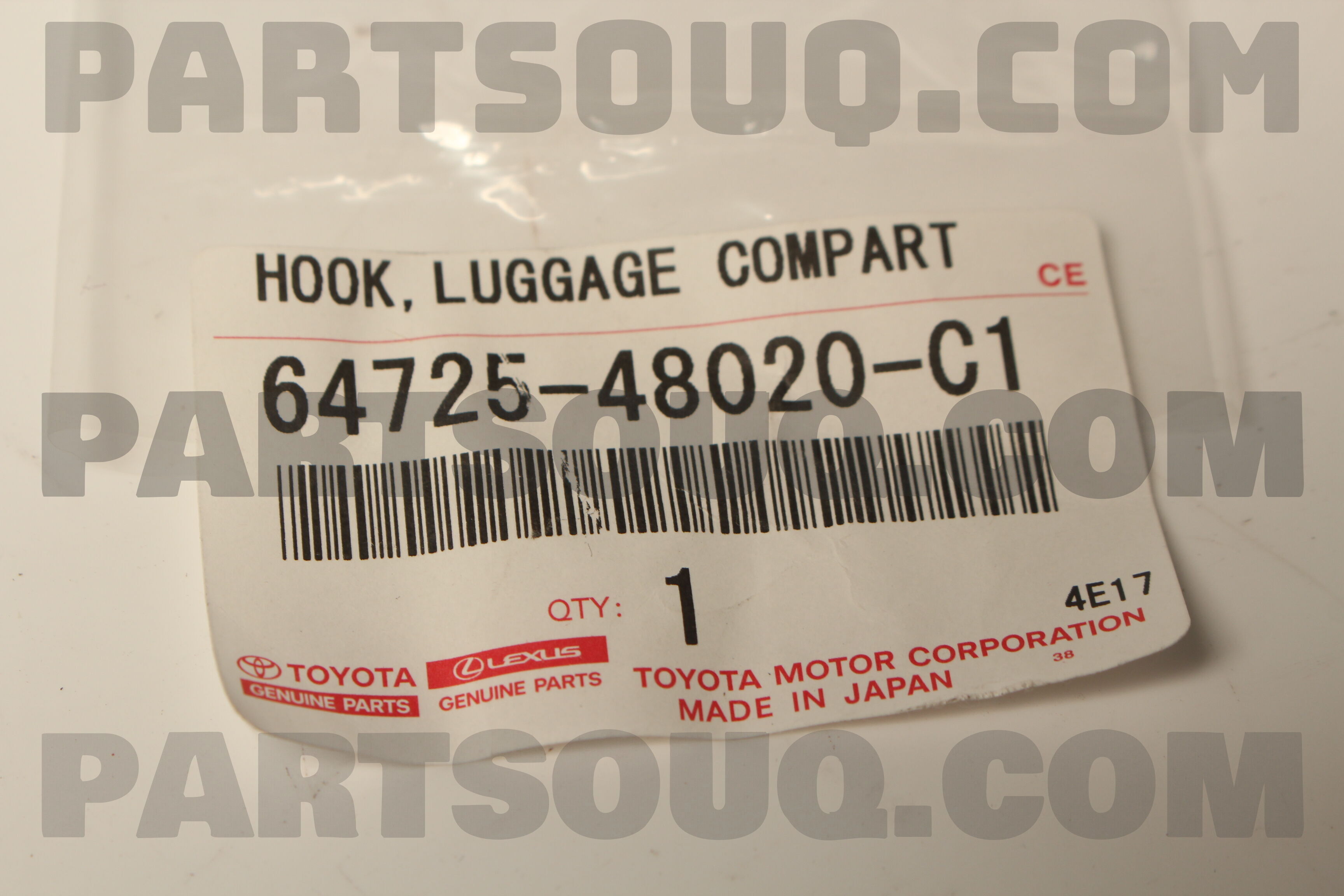 HOOK, LUGGAGE COMPARTMENT TRIM, NO.1 6472548020C1 | Toyota Parts | PartSouq