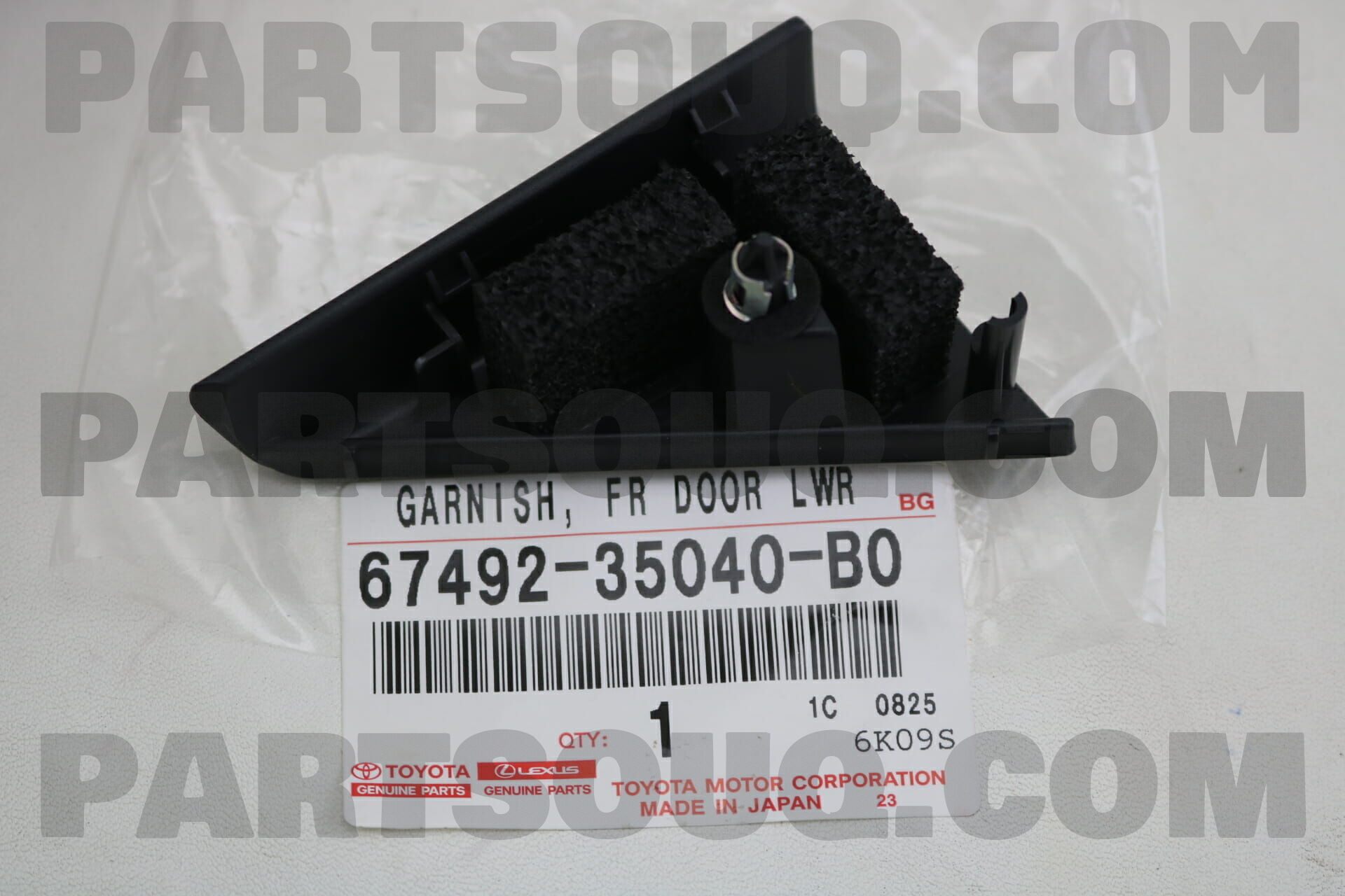GARNISH, FRONT DOOR LOWER FRAME BRACKET, LH 6749235040B0 | Toyota Parts ...