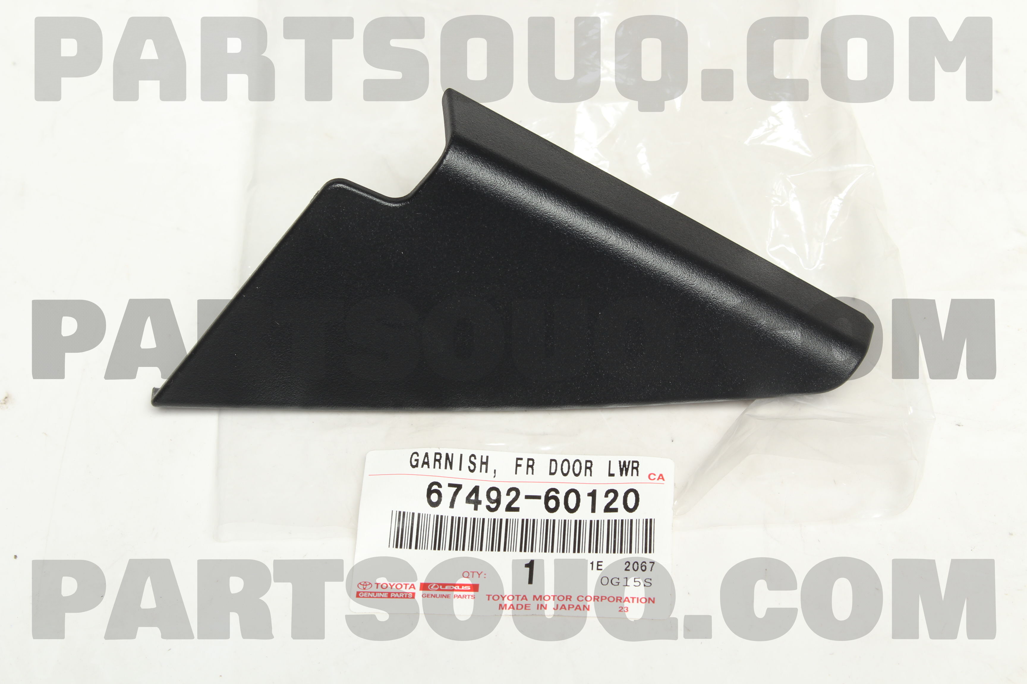 GARNISH, FRONT DOOR LOWER FRAME BRACKET, LH 6749260120 | Toyota Parts ...